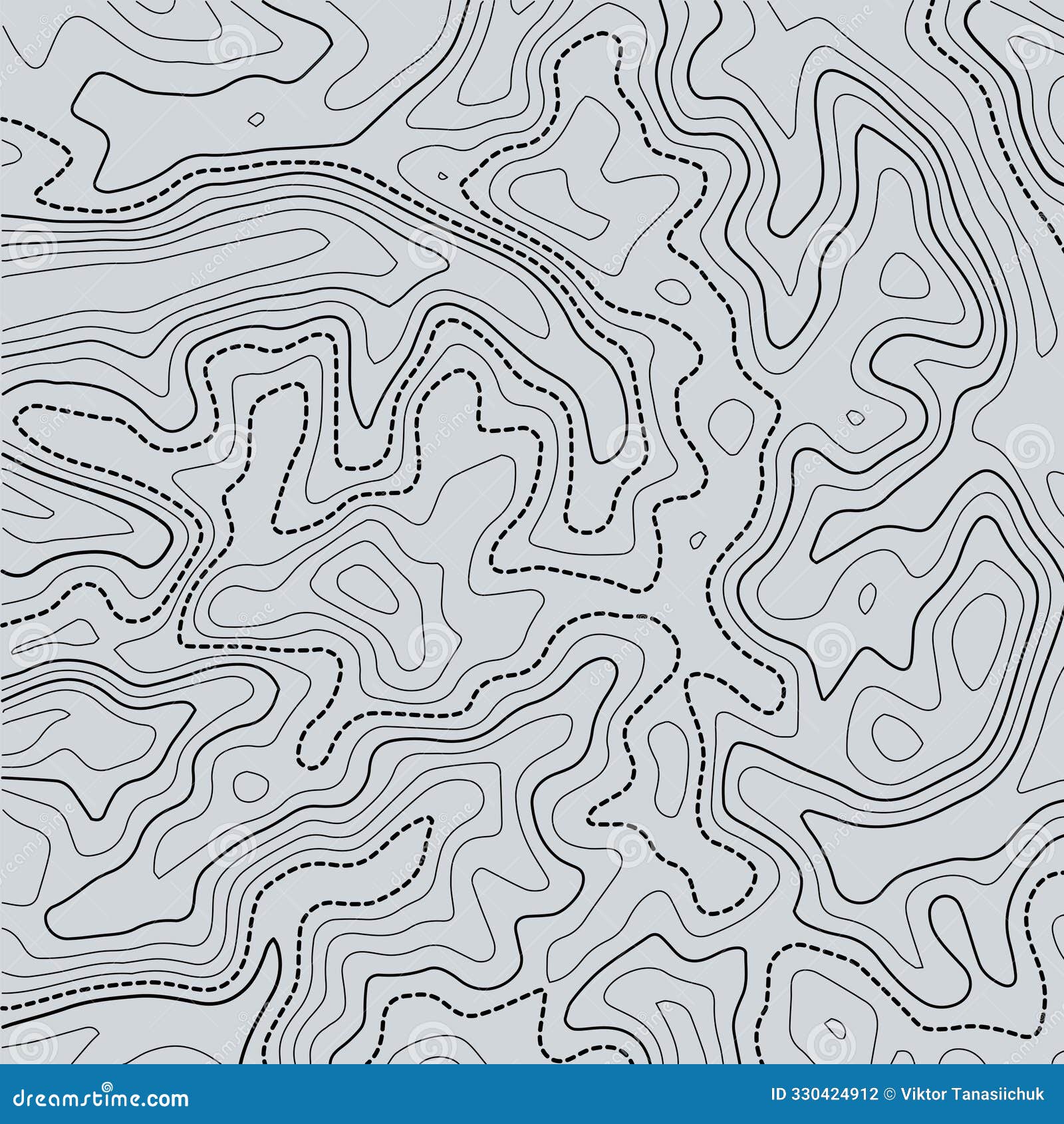 The Stylized Topographic Map Dark Color Illustration Cartoon Vector ...