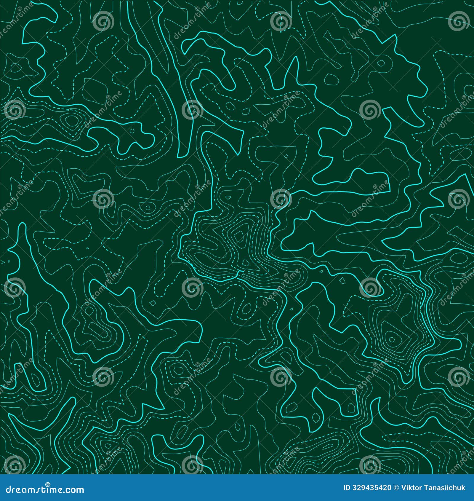 Stylized Topographic Map Outline Height in Lines and Contours. the ...