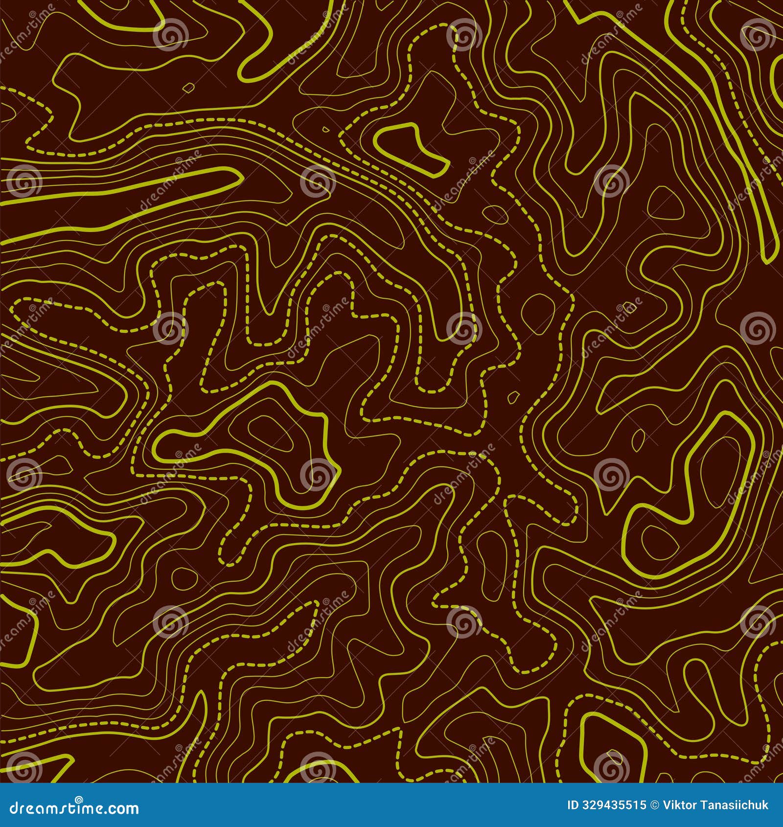 Stylized Topographic Map Outline Height in Lines and Contours. the ...