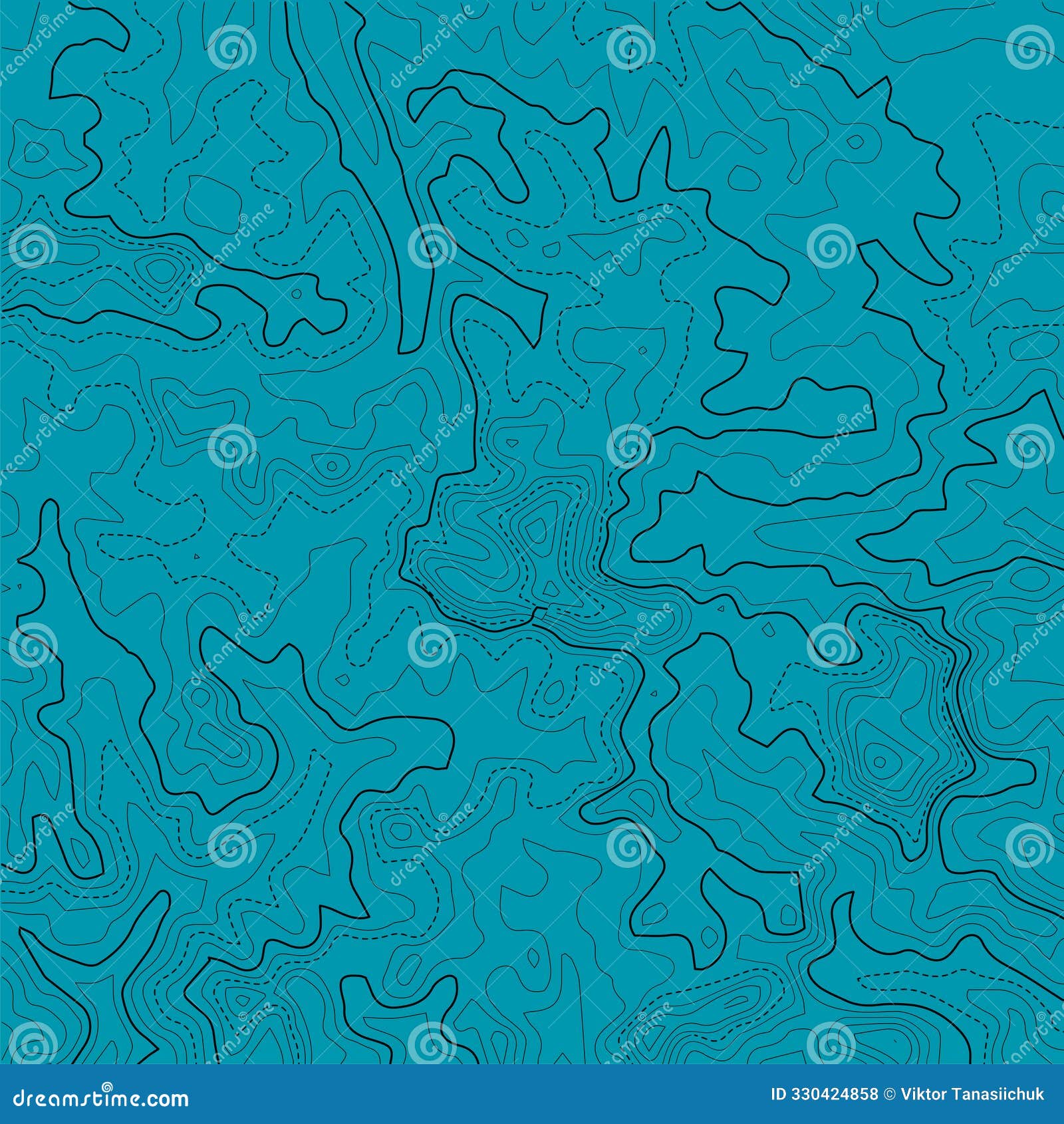 Stylized Topographic Map Outline Height In Lines And Contours. The ...