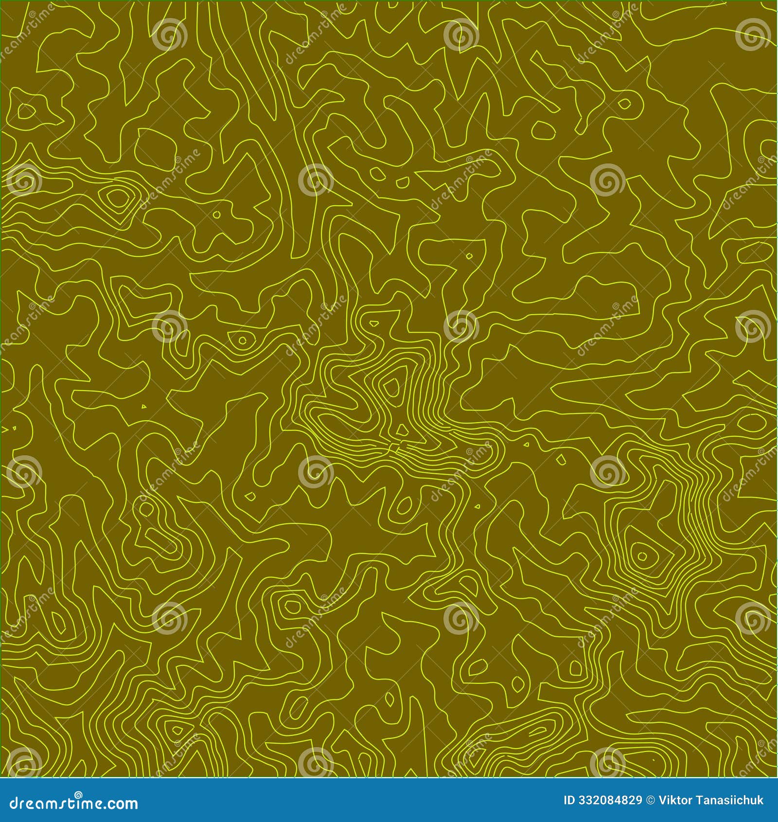 Stylized Topographic Map Outline Height in Lines and Contours. the ...