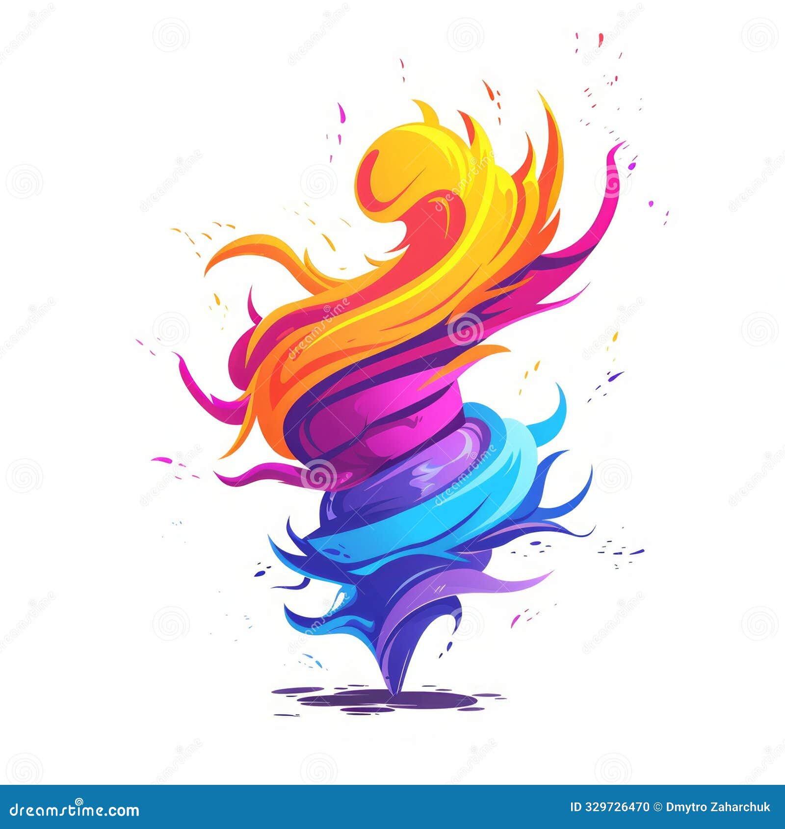 Stylized Tornado Symbol With Bold Lines And Vibrant Colors. Stock ...