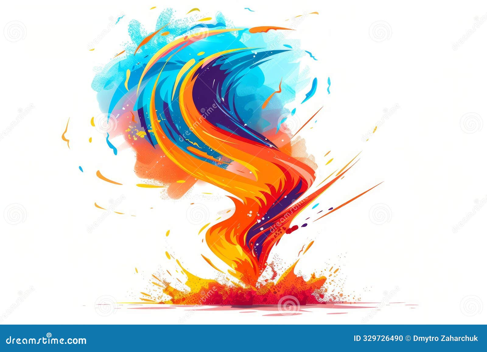 Stylized Tornado Symbol With Bold Lines And Vibrant Colors. Stock Photo ...