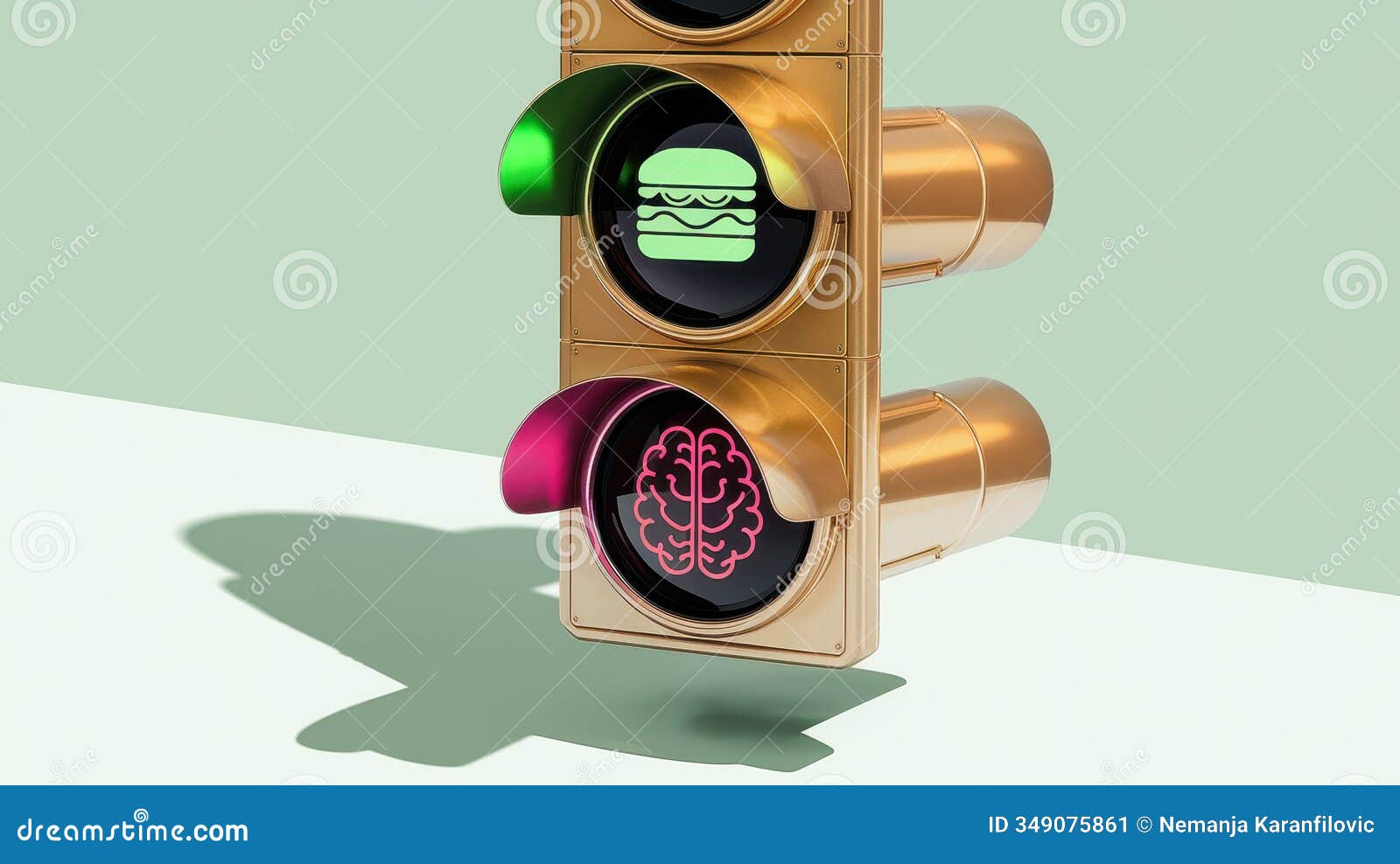 Stylized Traffic Light with Green "Go" Signal in Minimalist Design ...