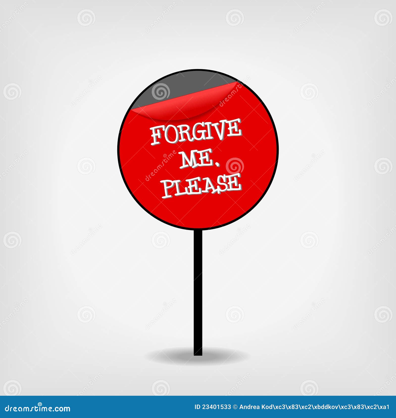 Stylized Traffic Sign With Text Forgive Me, Please Cartoon Vector ...