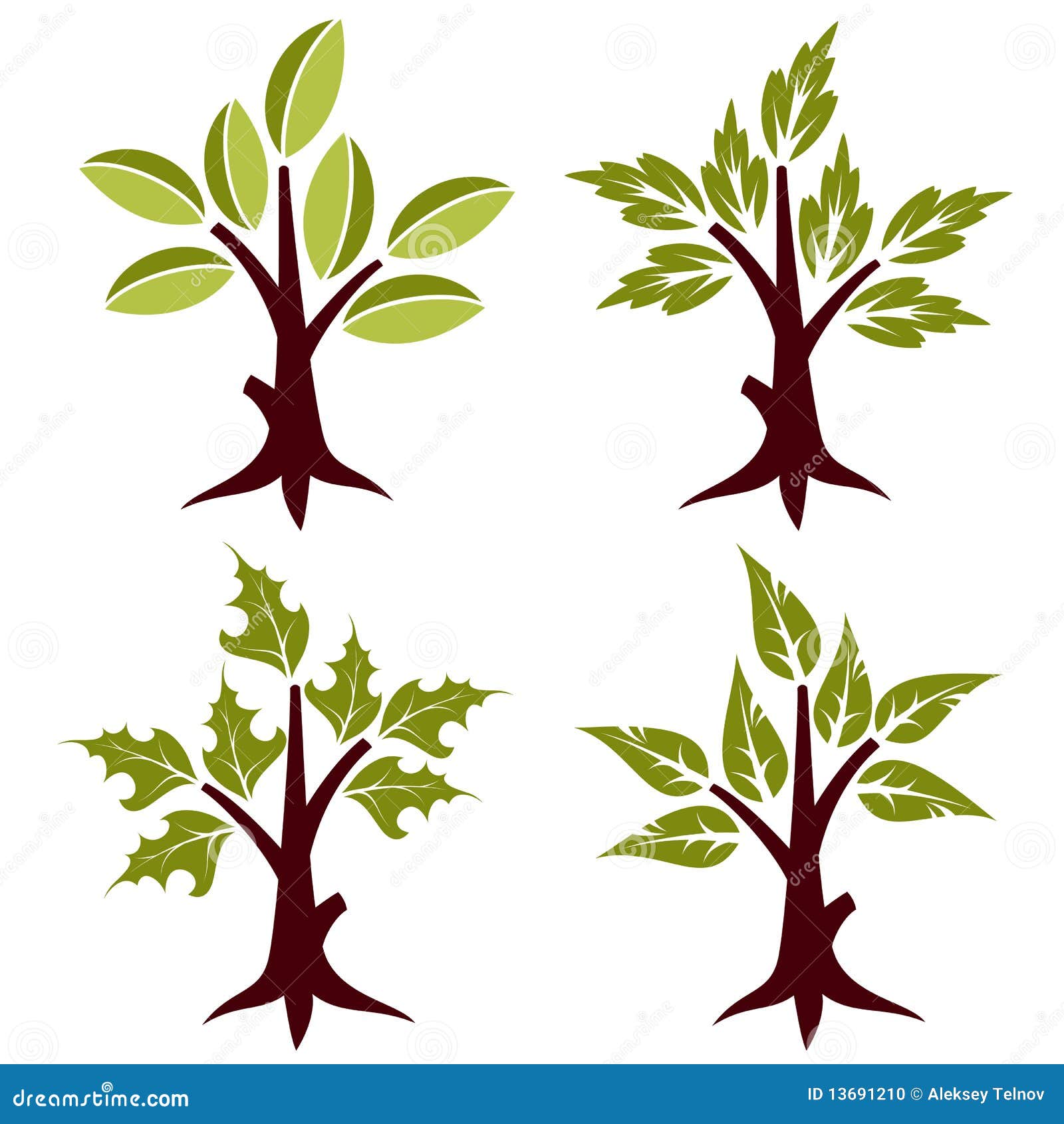 Stylized Tree stock vector. Illustration of bush, brown - 13691210