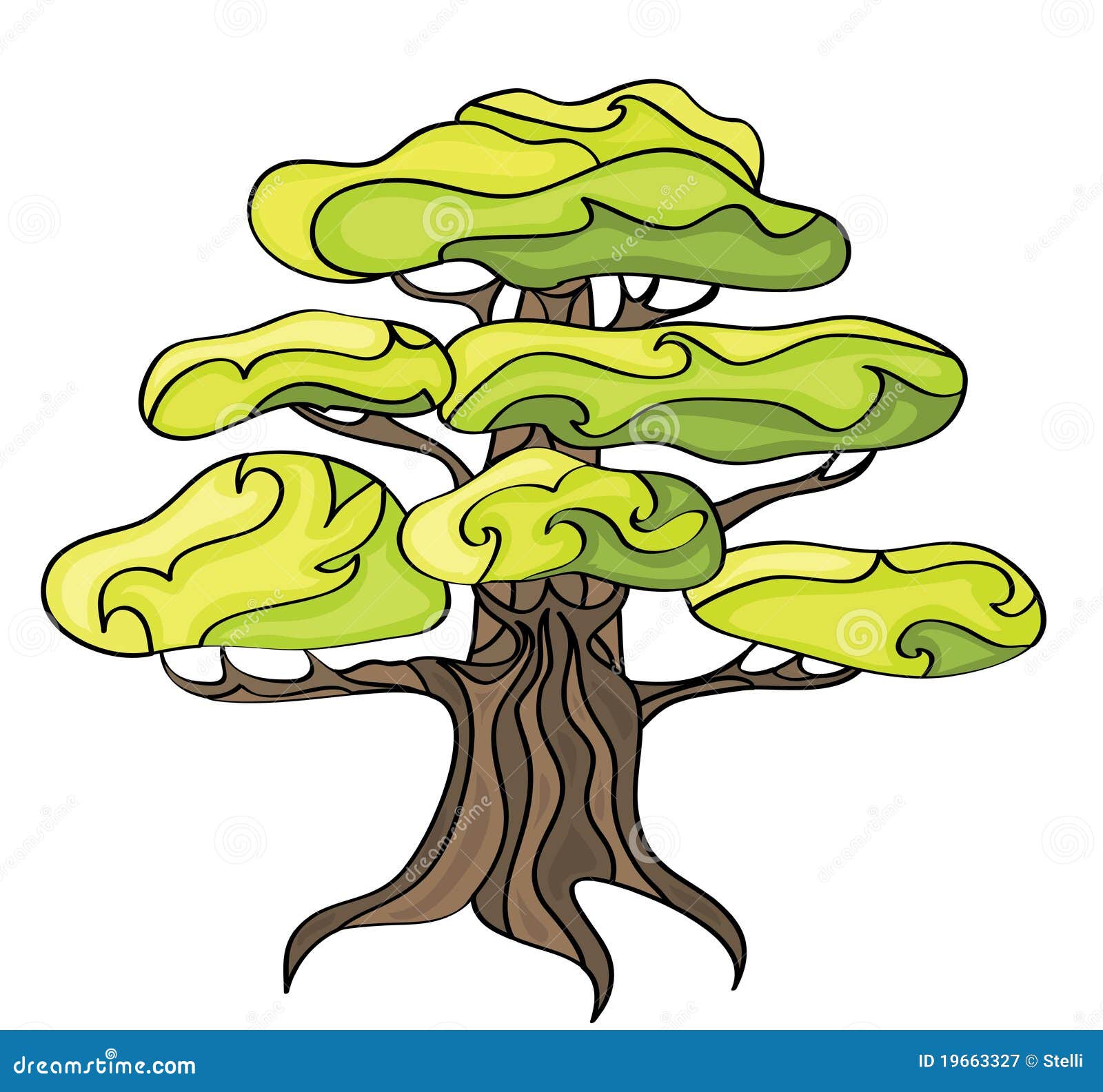 Stylized tree. stock vector. Illustration of park, drawing - 19663327
