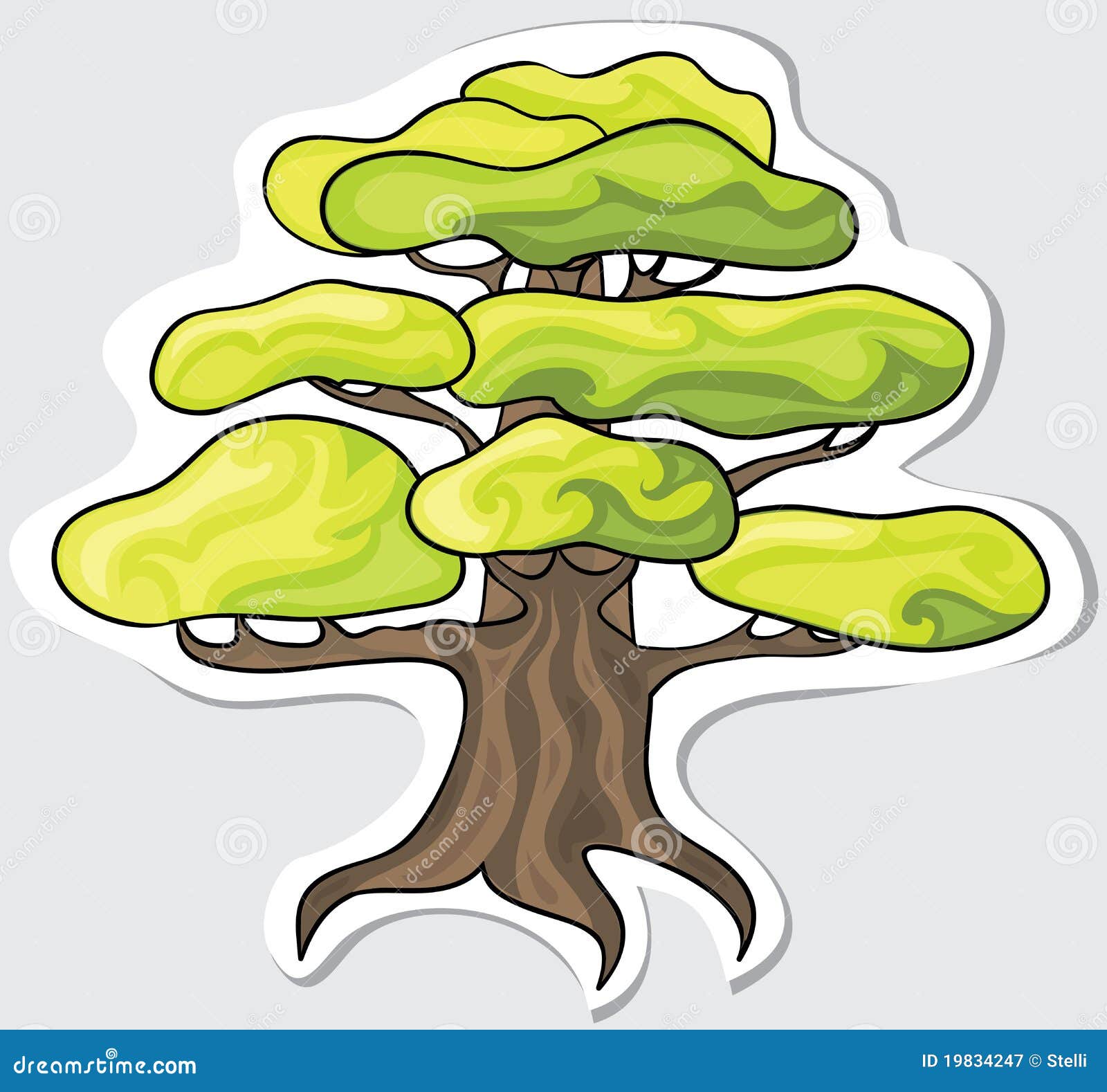 Stylized Tree On White Background Royalty-Free Illustration ...