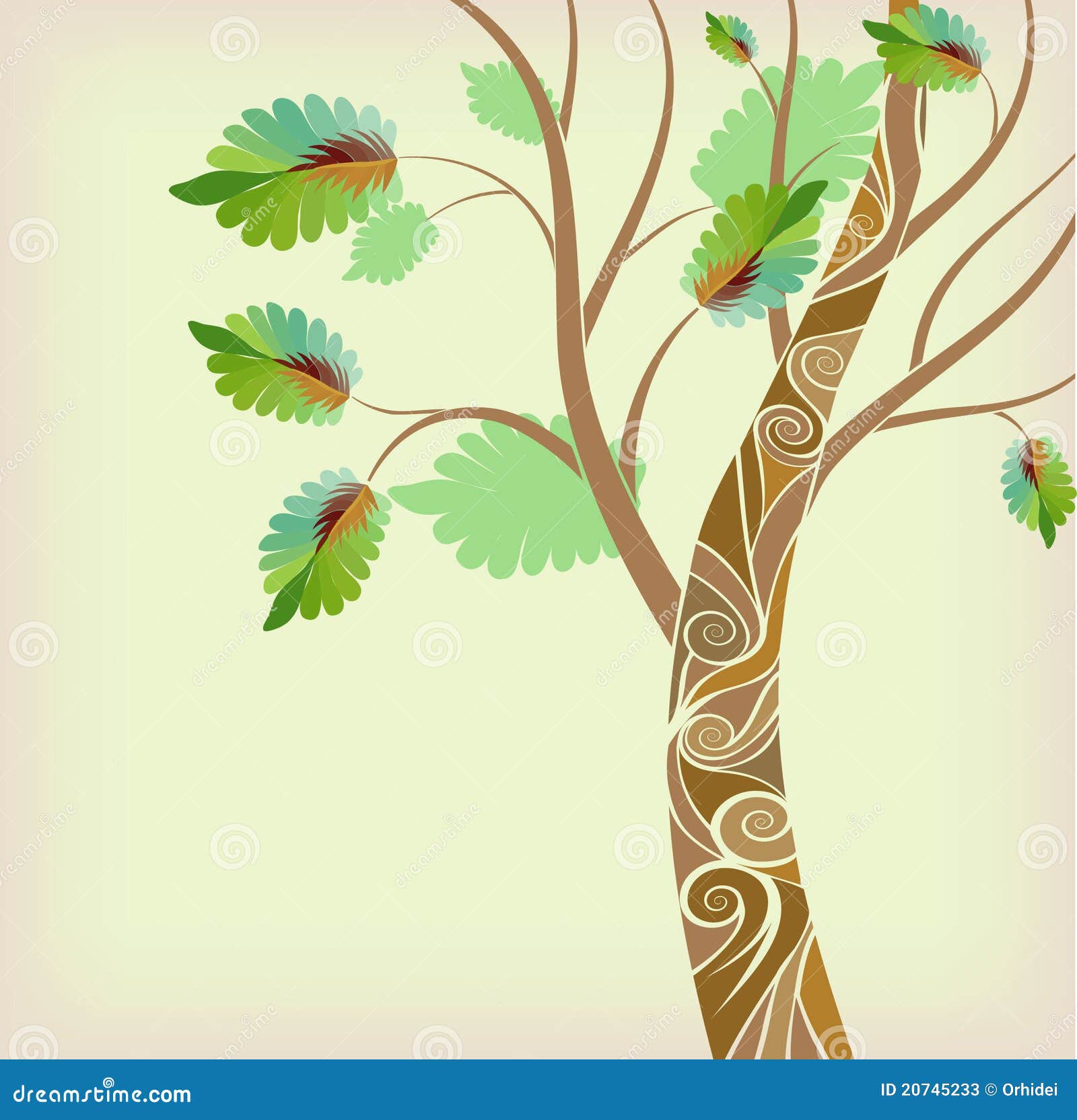 Stylized tree stock vector. Illustration of form, blue - 20745233