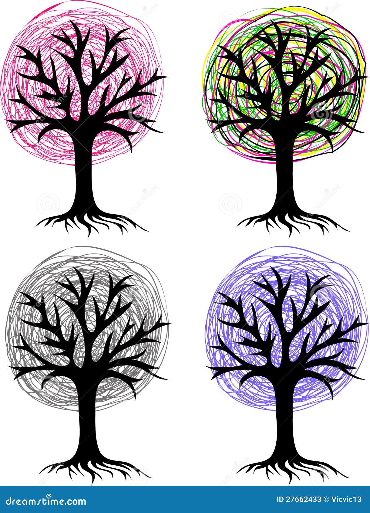 Stylized tree stock vector. Illustration of tapes, krone - 27662433