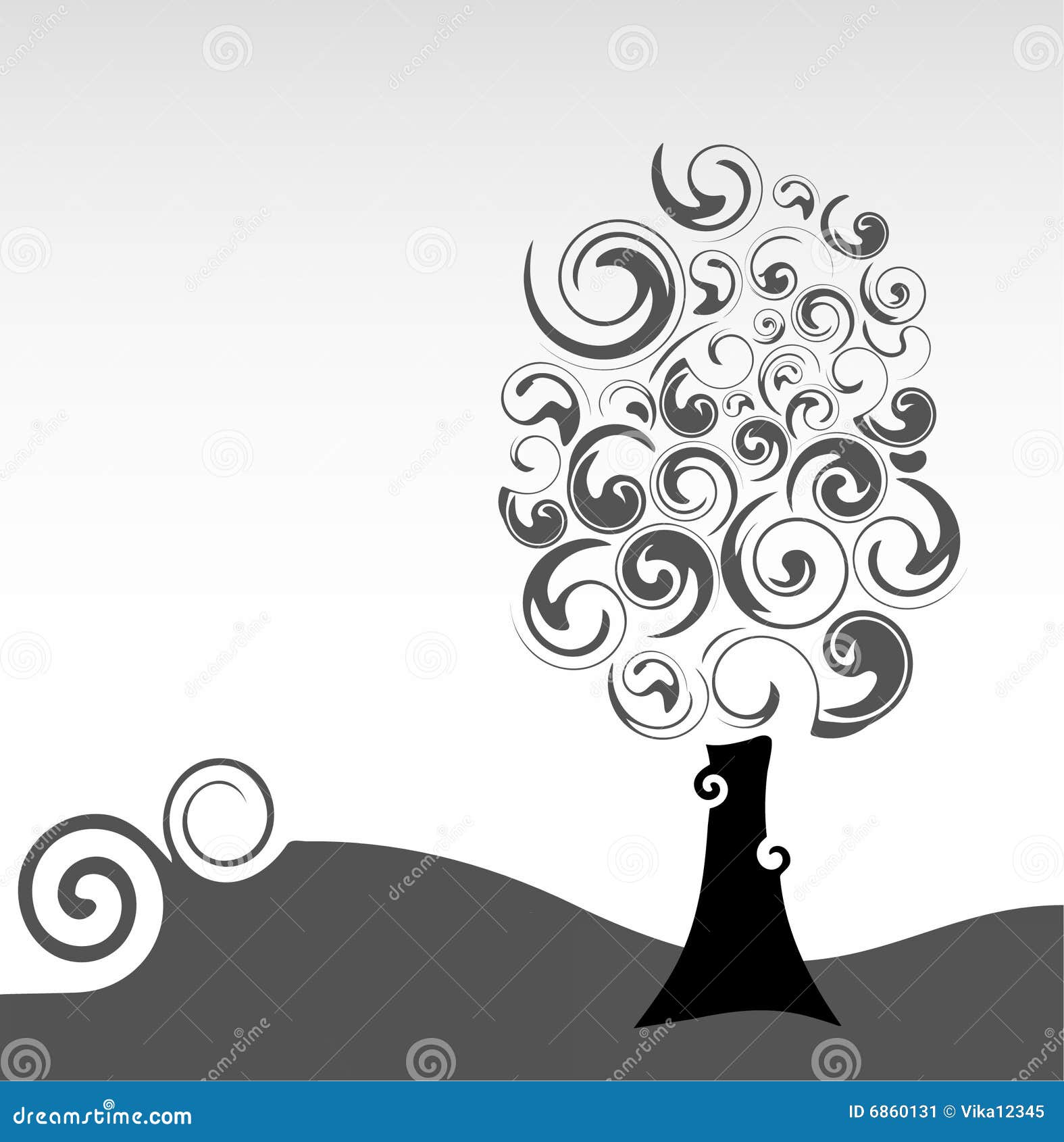 Stylized tree stock vector. Illustration of abstract, painting - 6860131