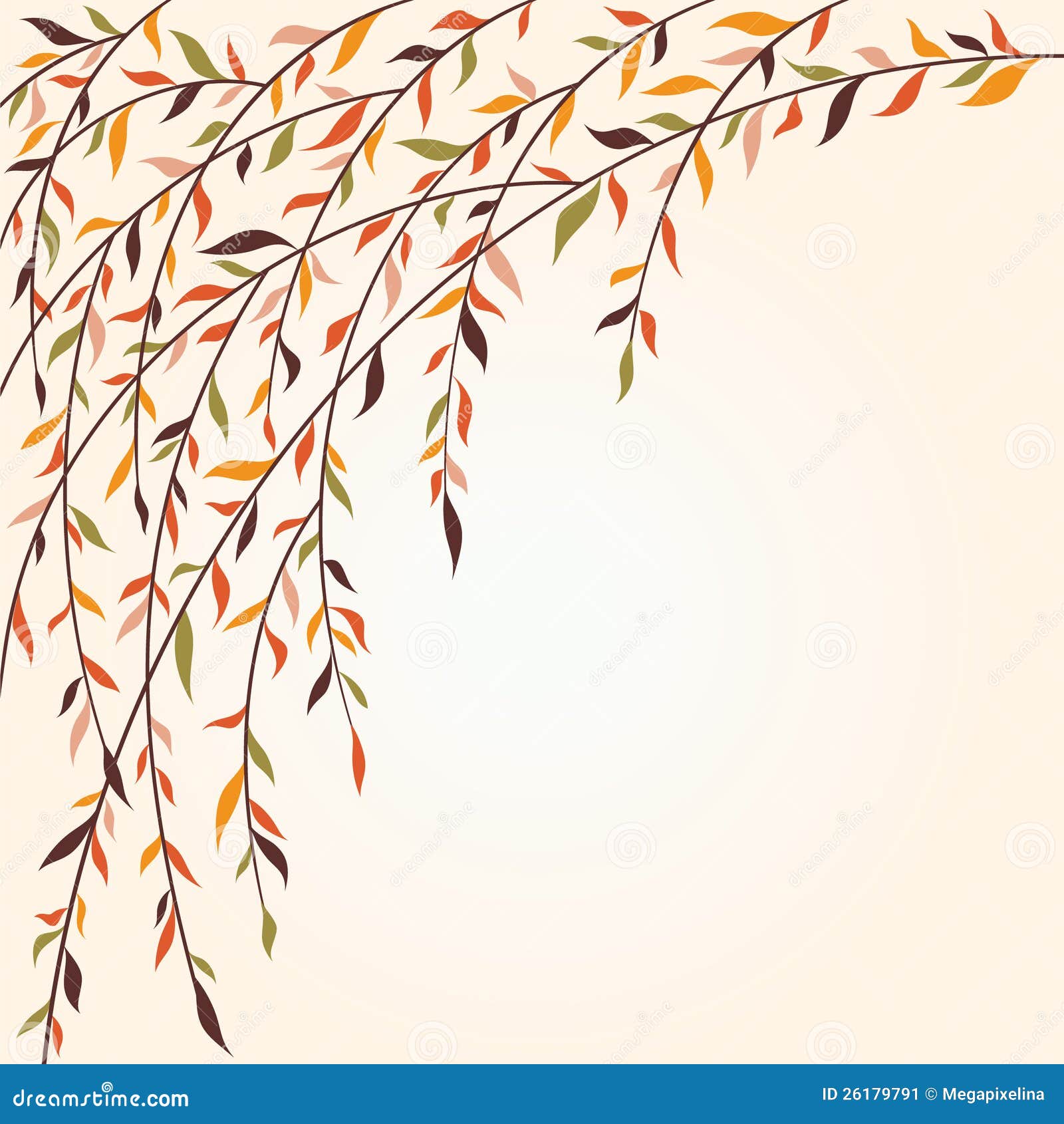 Stylized Tree Branches with Leaves Stock Vector - Illustration of grow ...