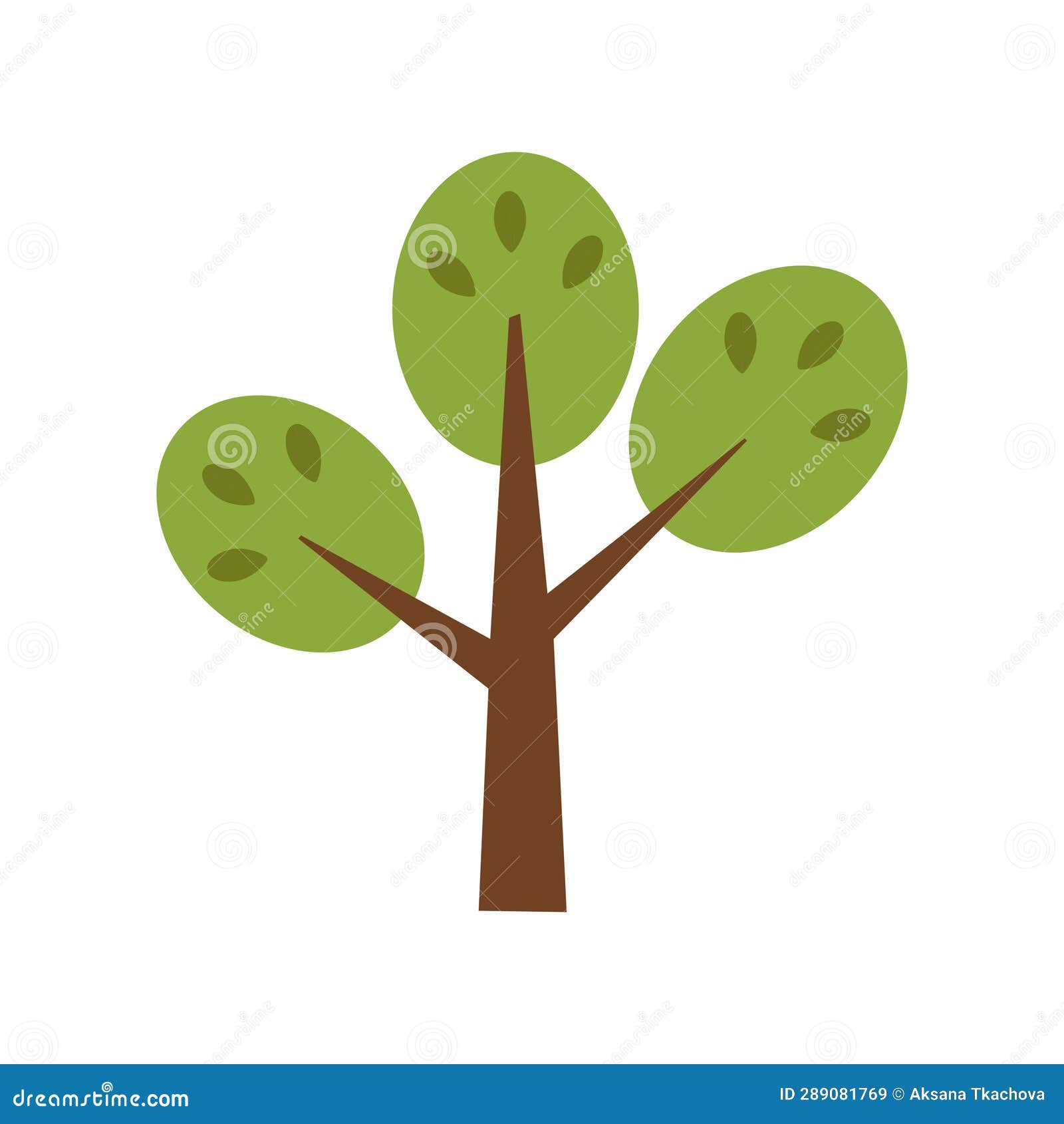 Stylized Tree in Flat Style. Vector Illustration. Stock Illustration ...