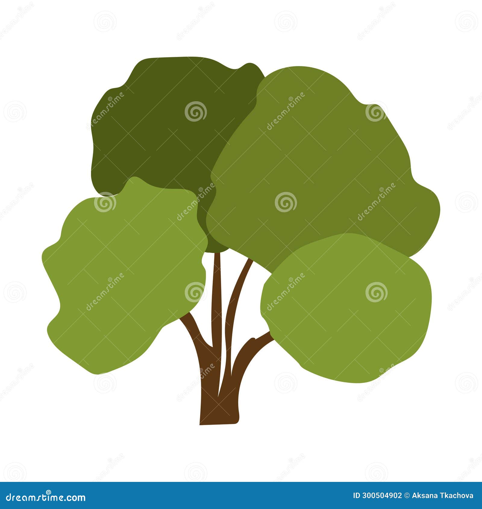 Stylized Tree in Flat Style. Vector Illustration Stock Vector ...