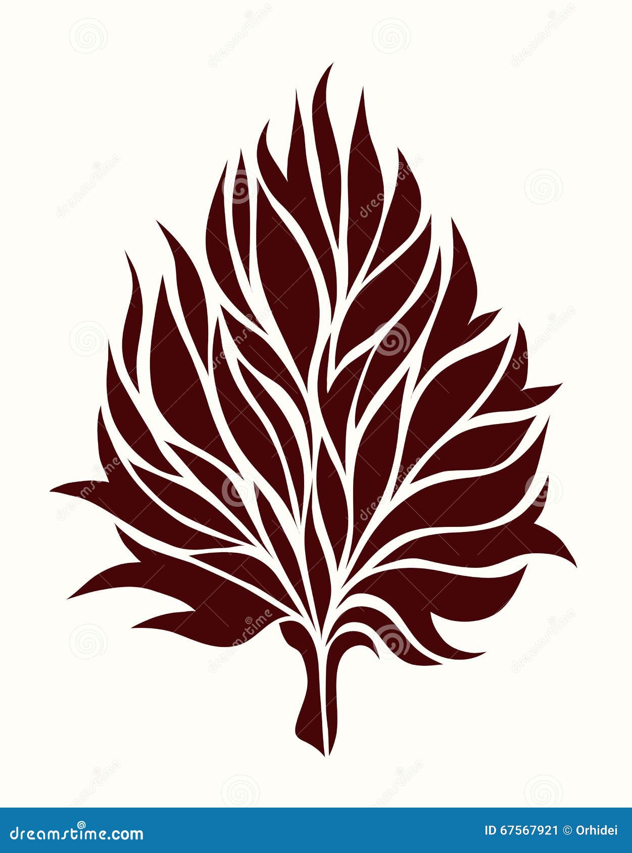 Stylized Tree Leaf on a Light Background Stock Vector - Illustration of ...