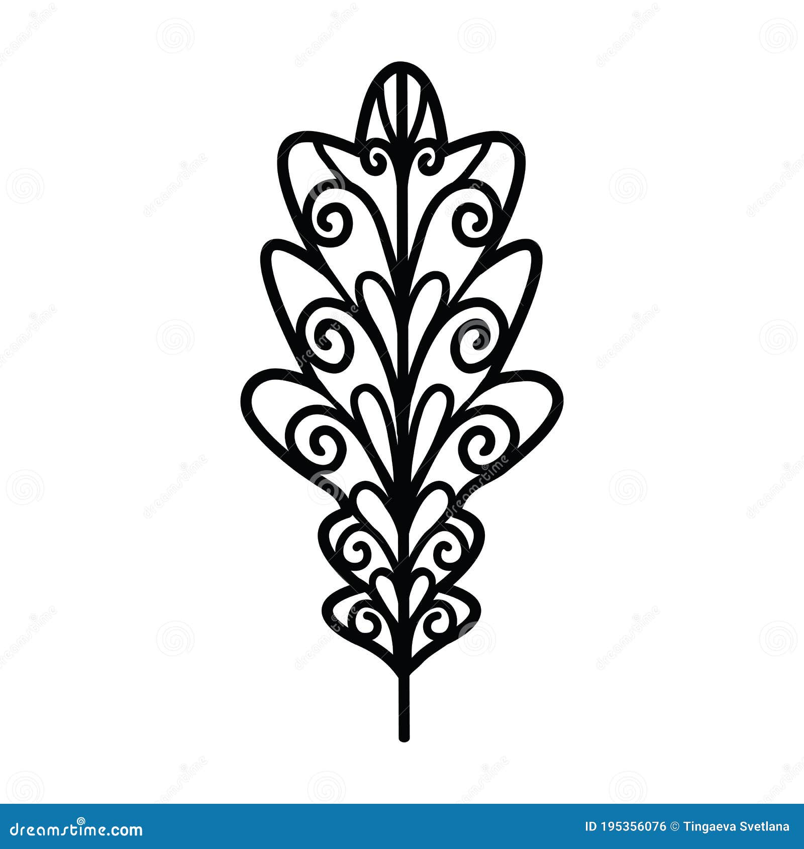 Stylized Tree Leaf on a White Background Stock Vector - Illustration of ...