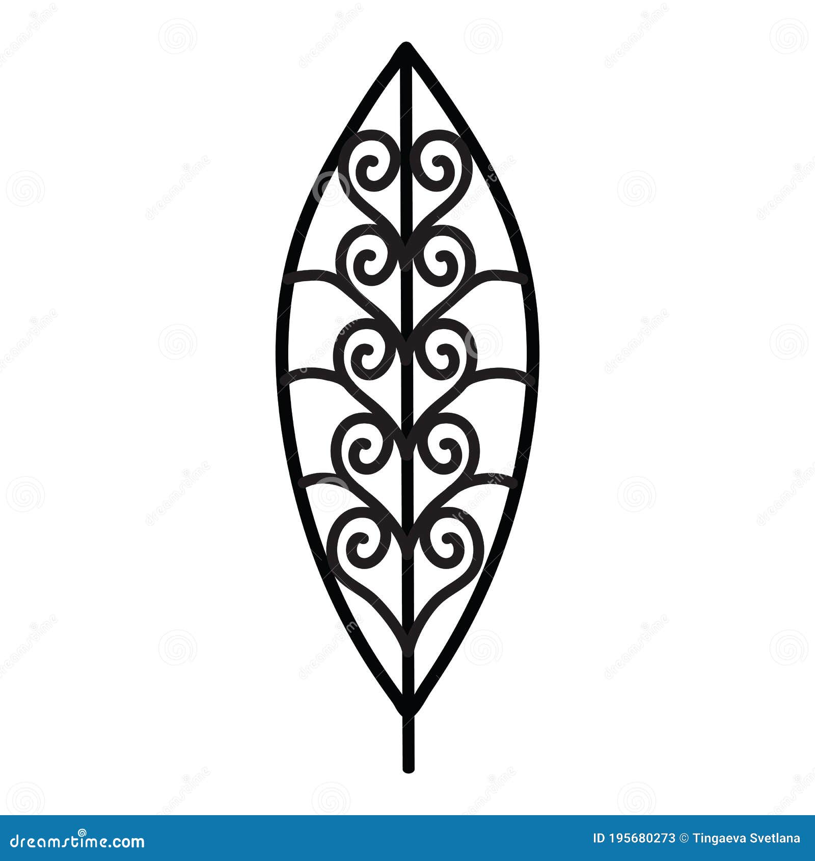 Stylized Tree Leaf on a White Background Stock Vector - Illustration of ...