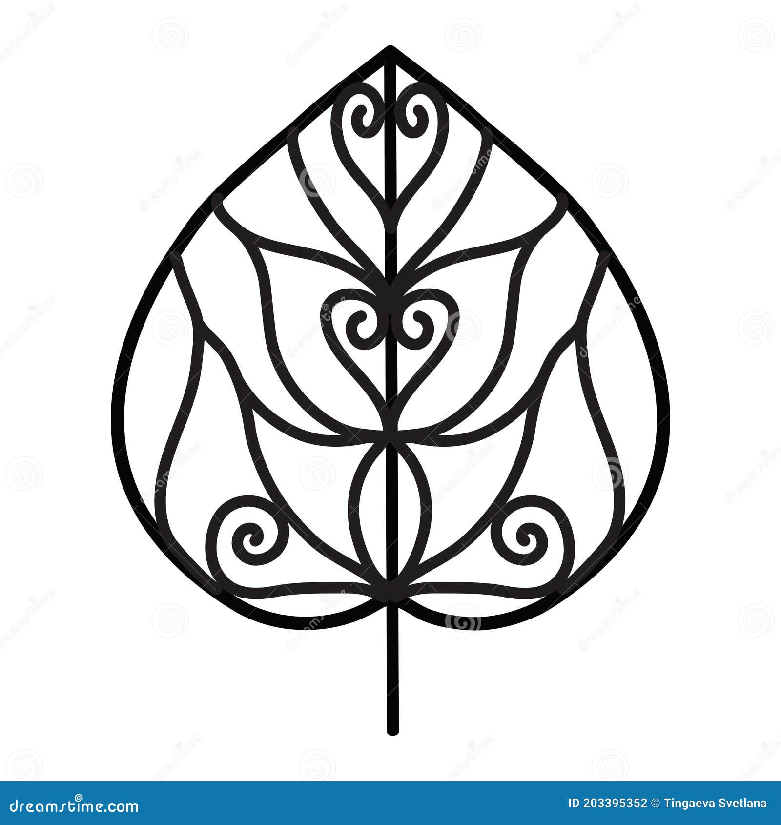 Stylized Tree Leaf on a White Background Stock Vector - Illustration of ...