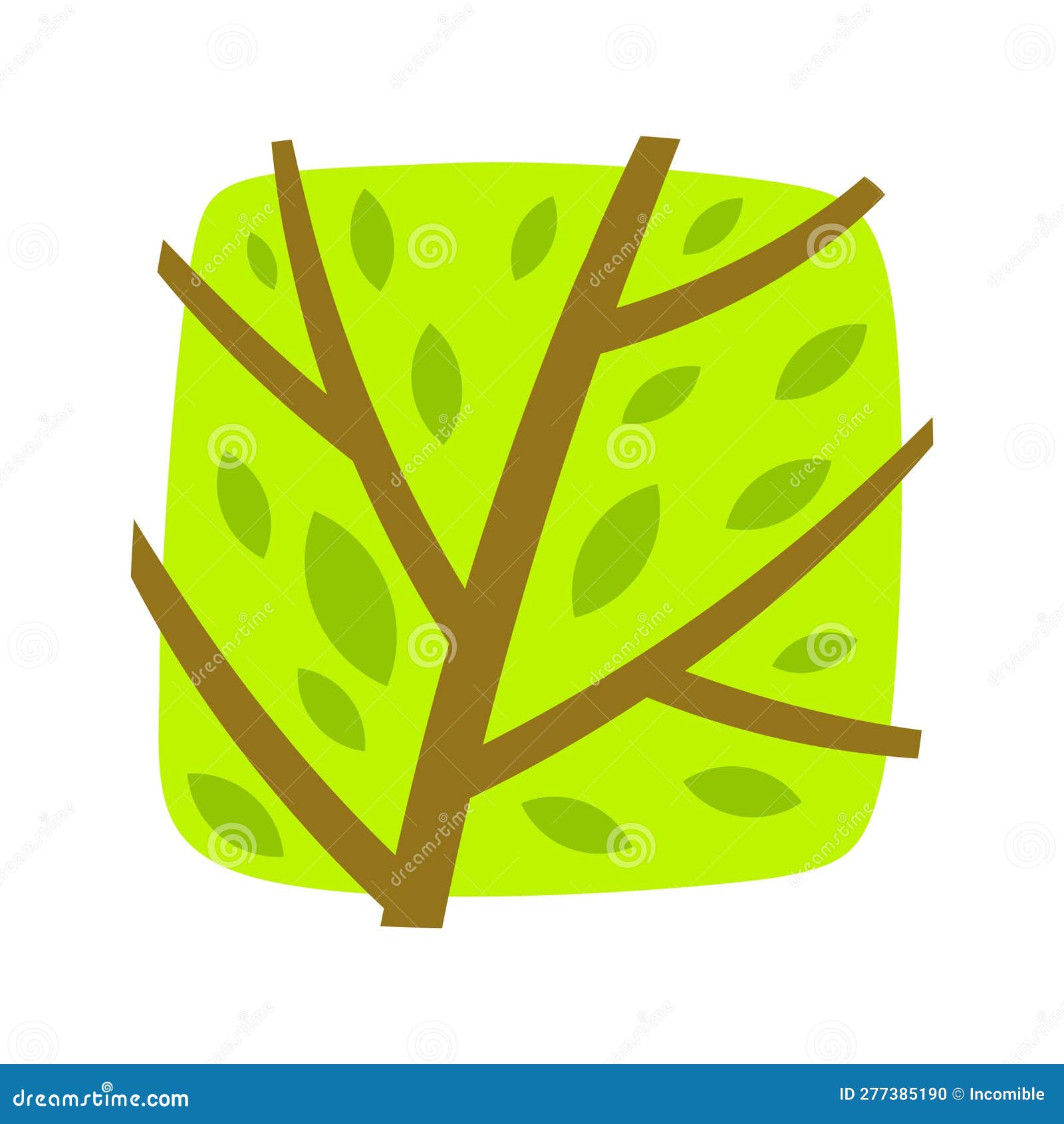 Stylized Tree with Leaves. Illustration or Concept for Emblem and ...