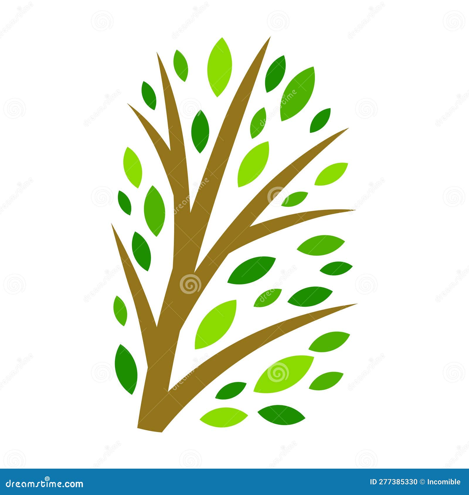 Stylized Tree with Leaves. Illustration or Concept for Emblem and ...