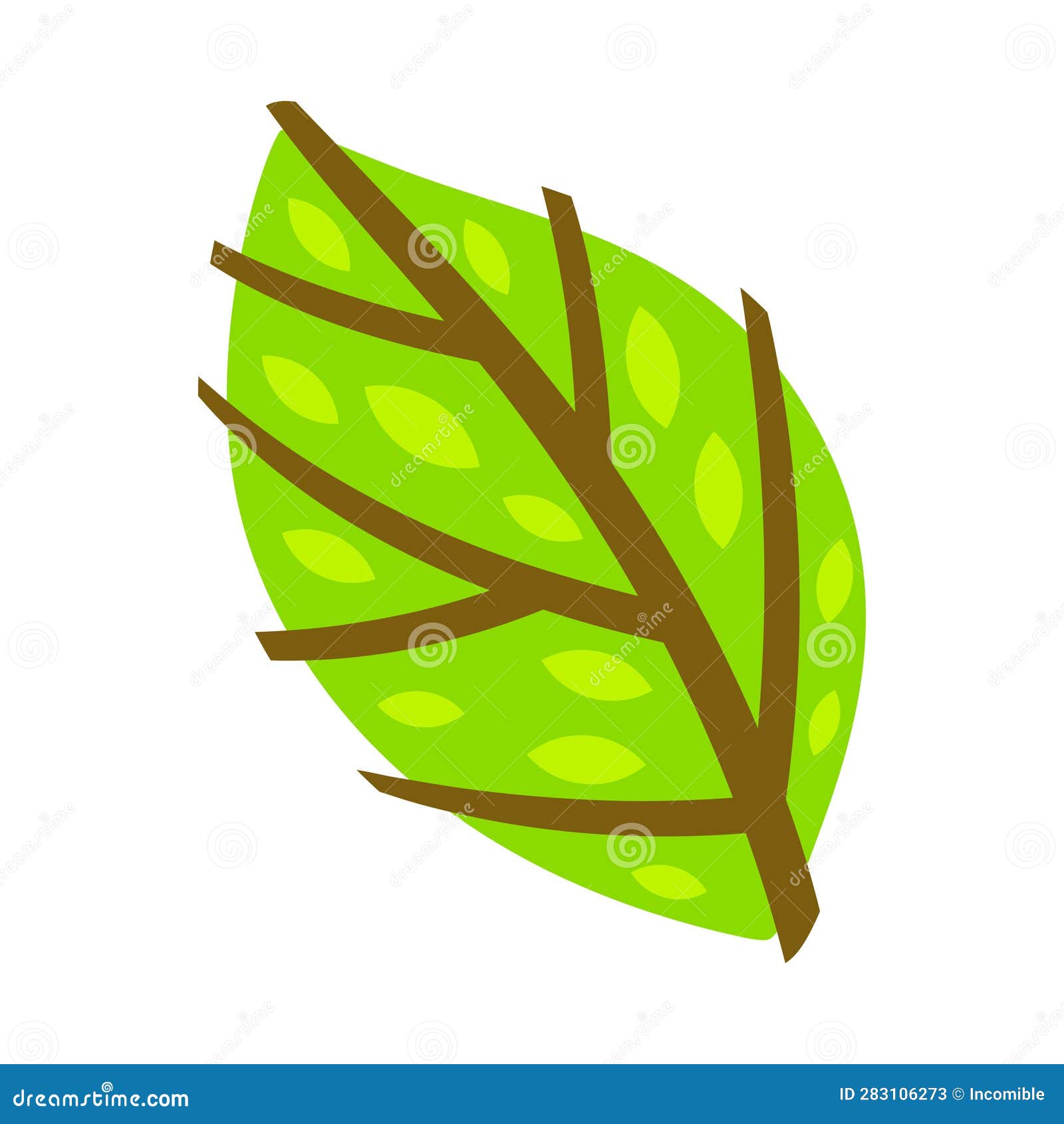 Stylized Tree with Leaves. Illustration or Concept for Emblem and ...