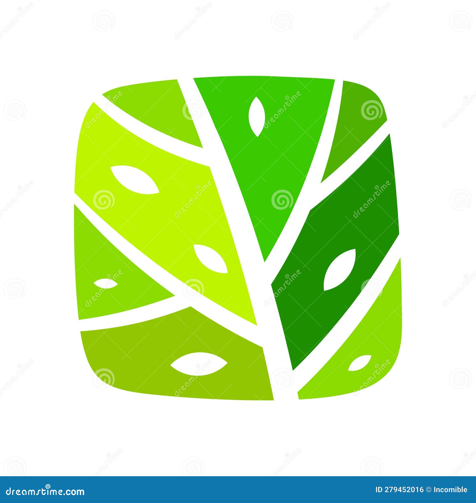 Stylized Tree with Leaves. Illustration or Concept for Emblem and ...