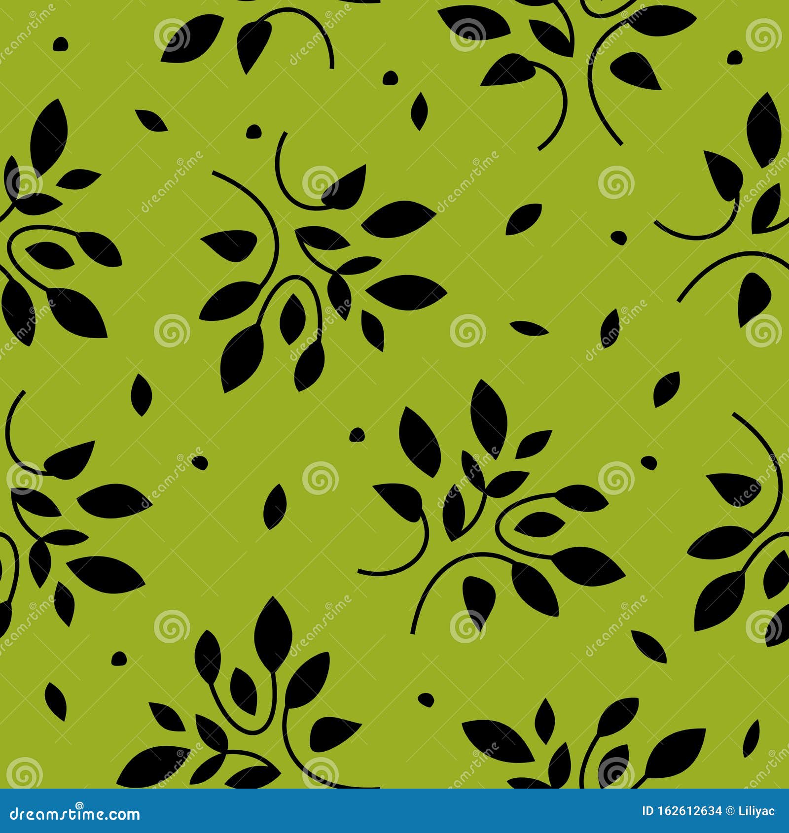 Stylized Tree with Leaves - Seamless Hand-drawn Illustration. Tree in ...