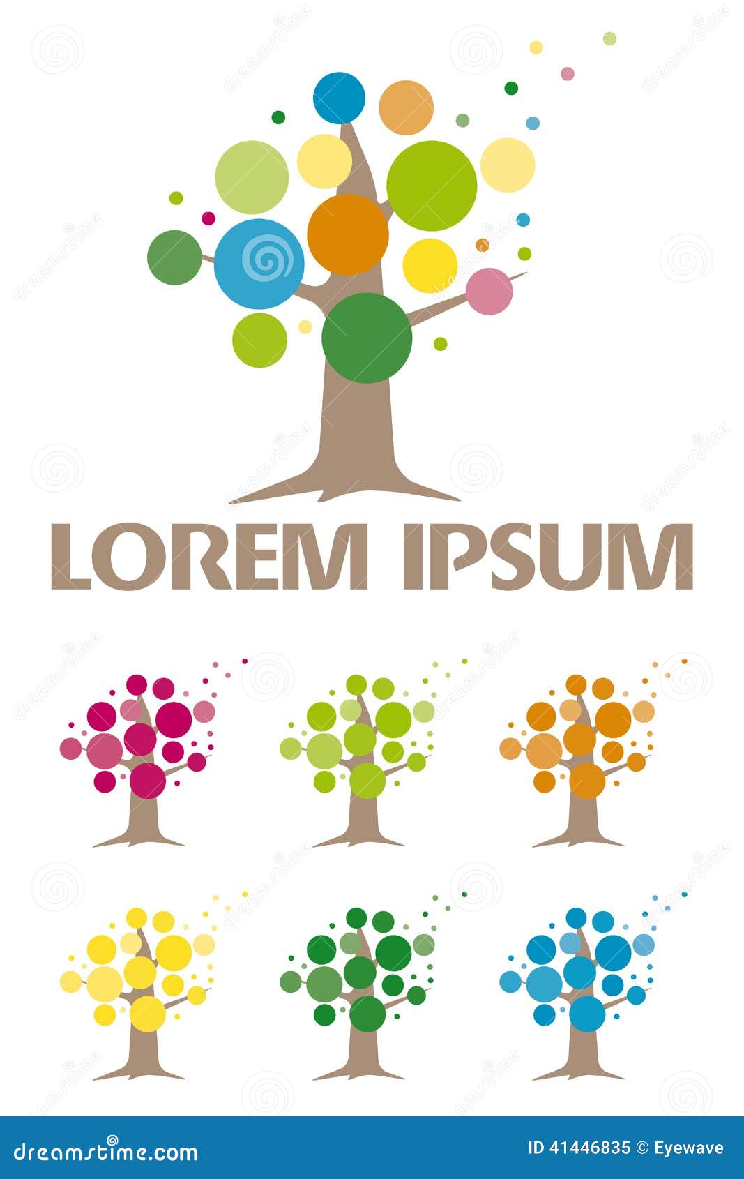 Stylized Tree Logo Design Element Collection Stock Vector ...