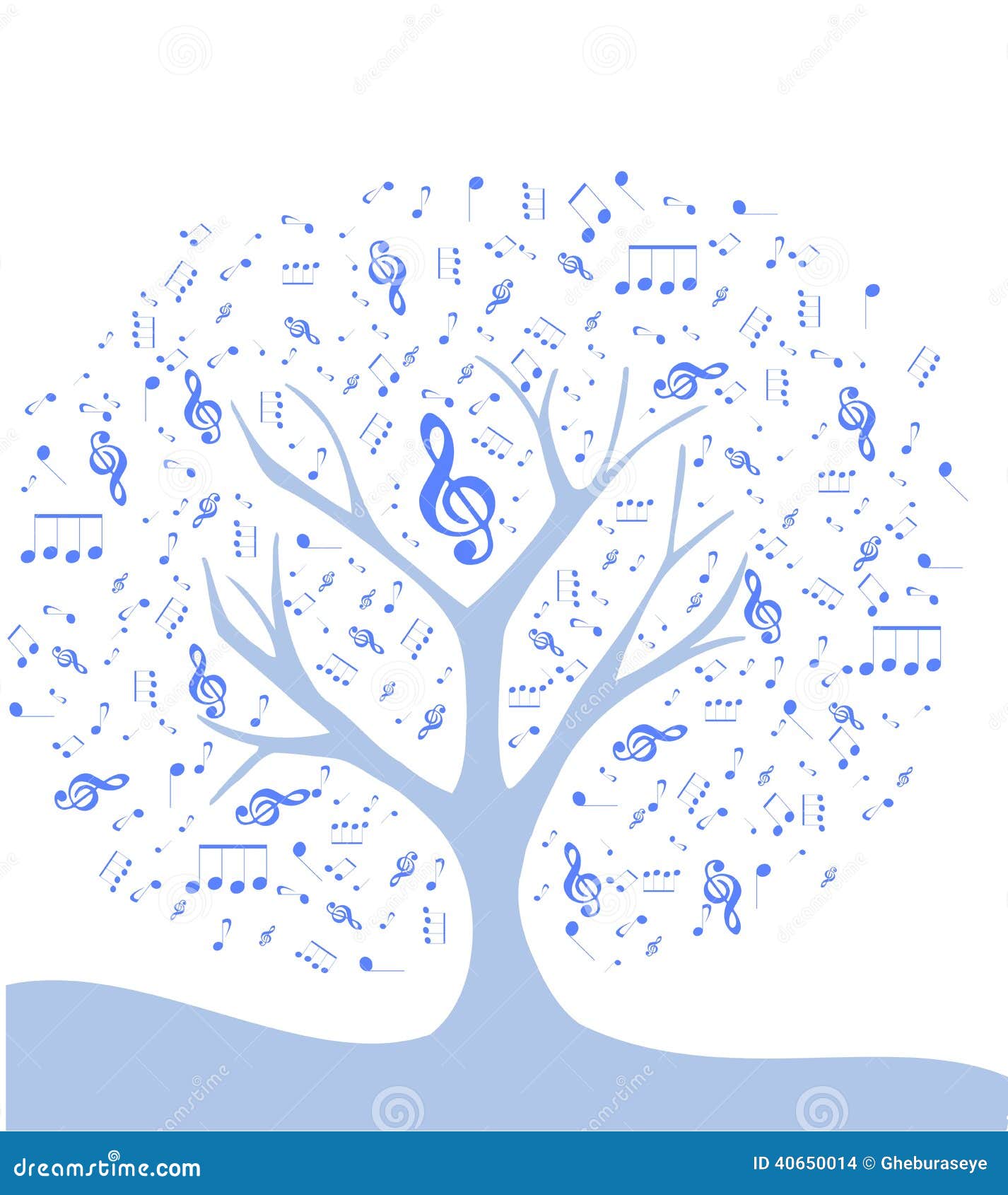 Stylized Colorful Tree with Notes Stock Vector - Illustration of clef ...