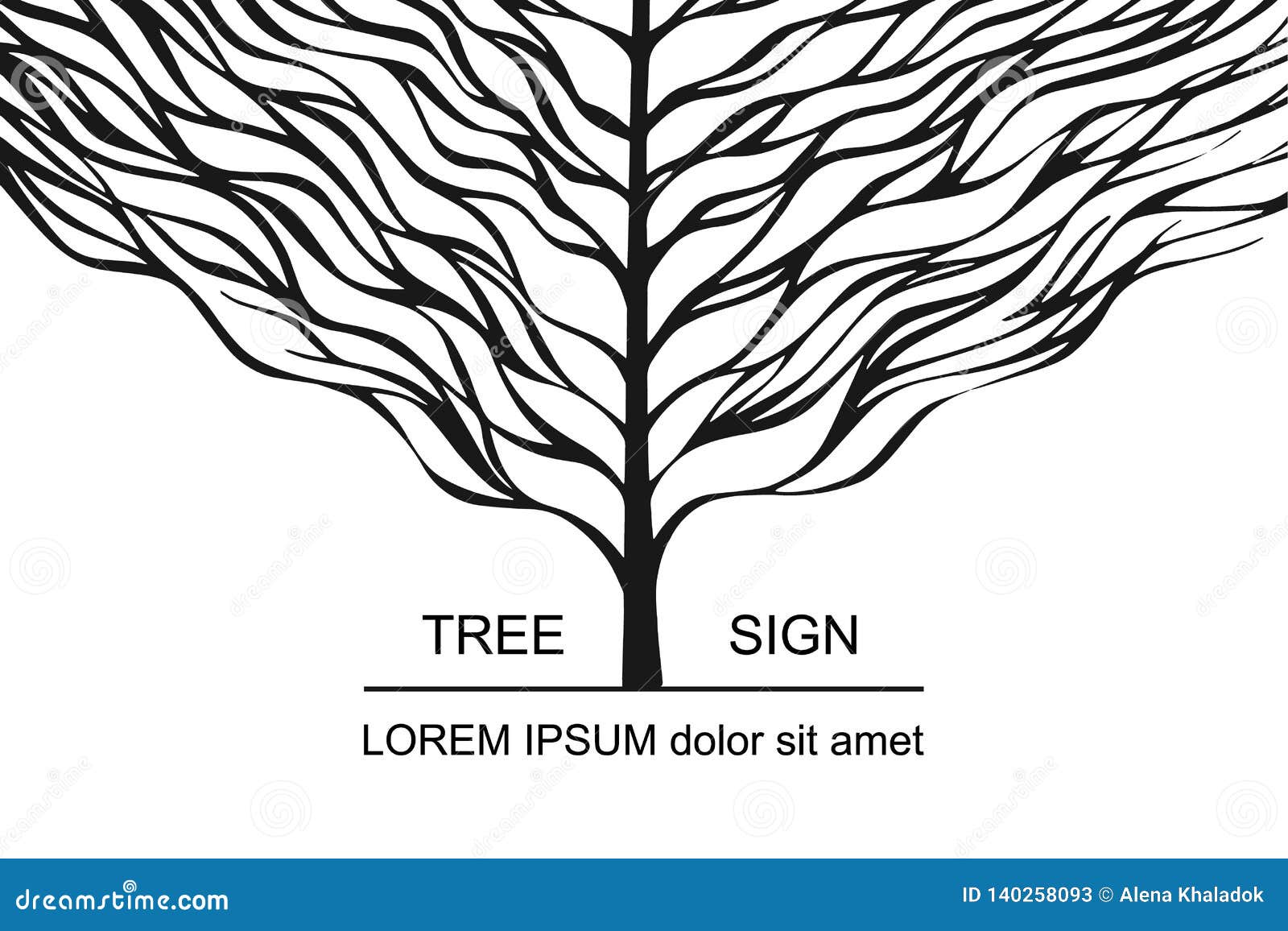 Stylized Tree Sign, Symbol, Banner, Concept. Stock Vector ...