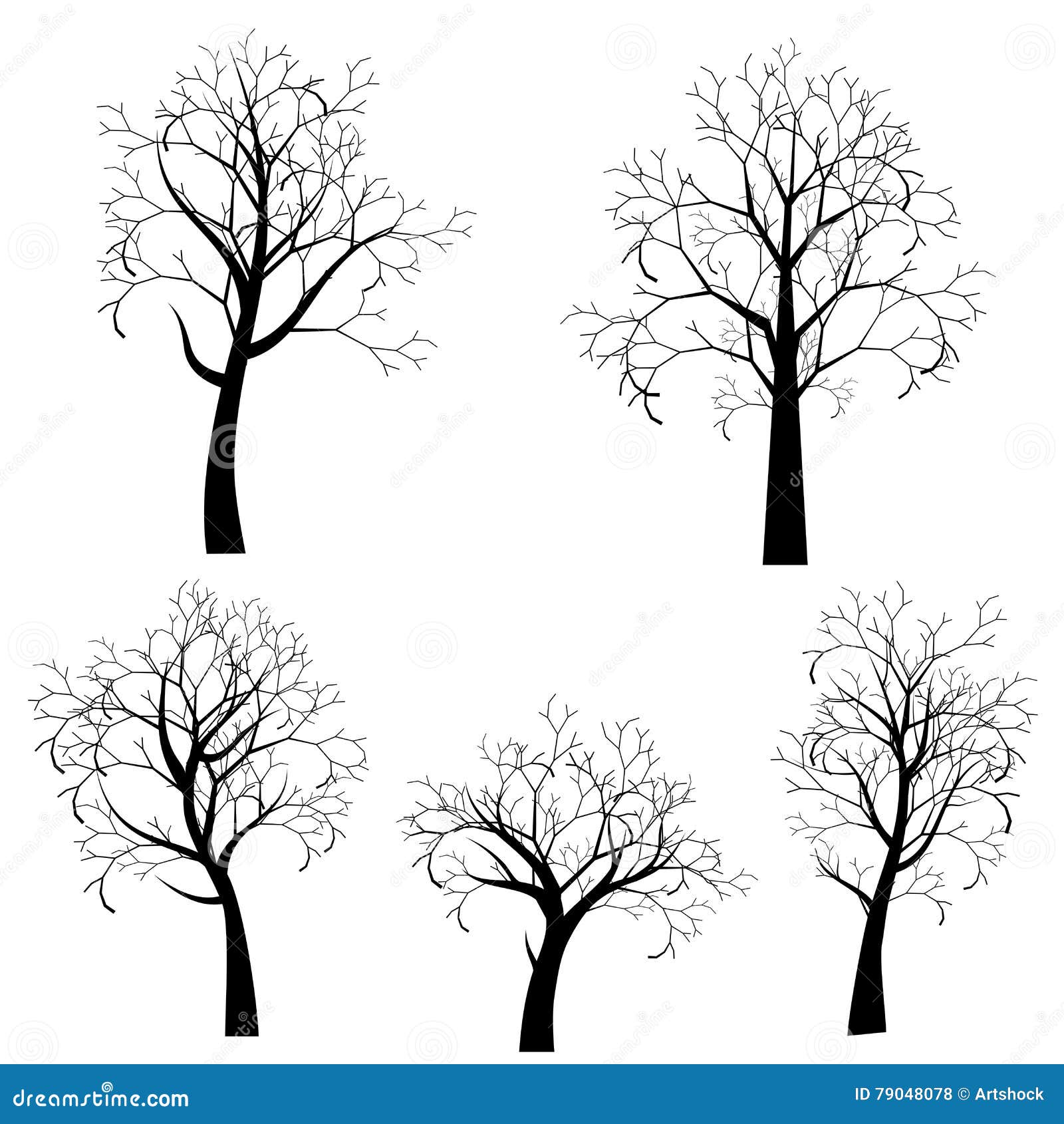 Stylized Tree Silhouette stock vector. Illustration of symbol - 79048078