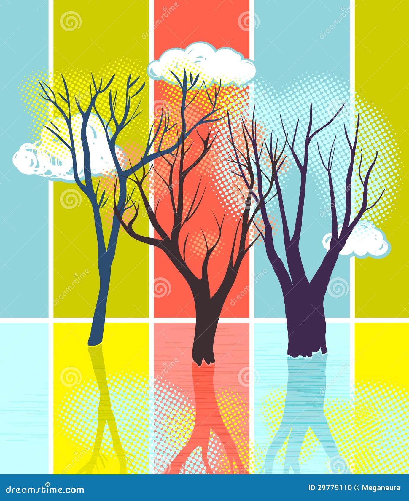Stylized tree silhouettes stock vector. Illustration of outline - 29775110