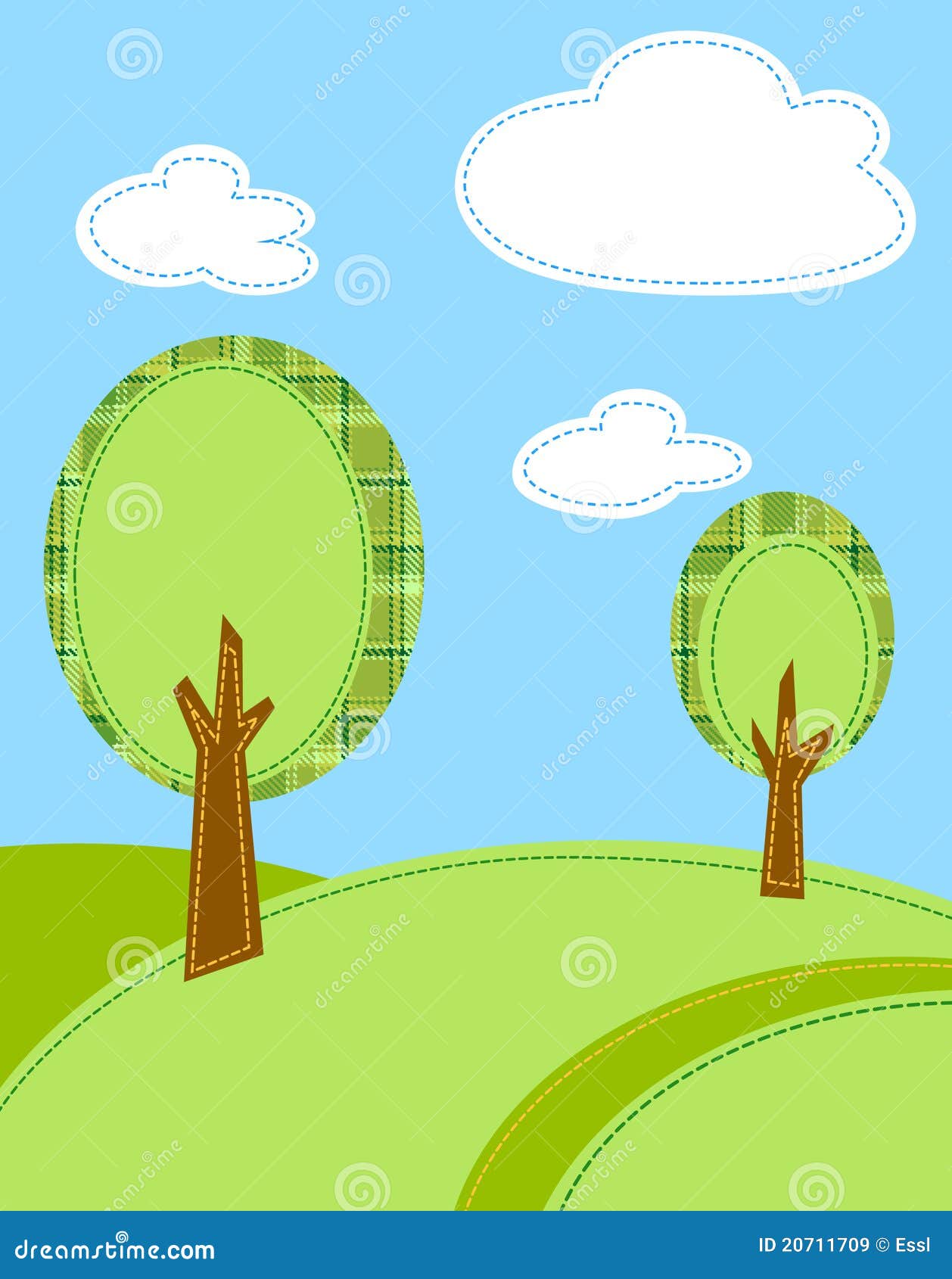 Stylized Trees Cartoon Background Stock Vector - Illustration of ...