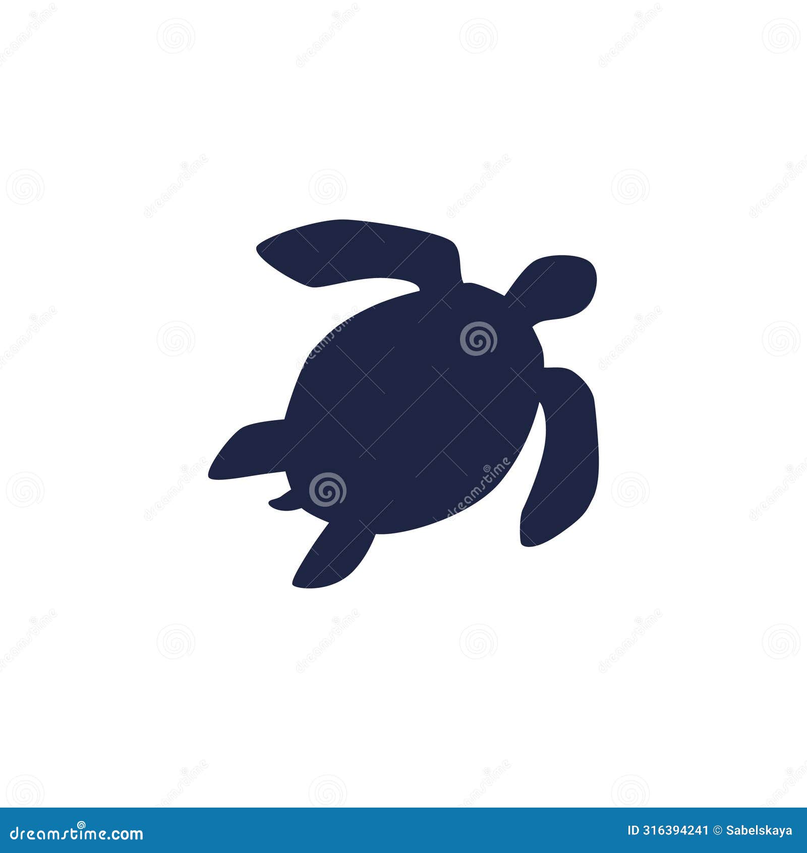 Stylized Turtle Icon Vector Illustration Stock Vector - Illustration of ...