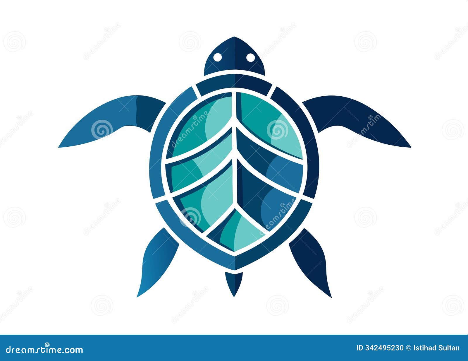 Stylized Turtle Logo with Geometric Patterns - Vector Illustration ...