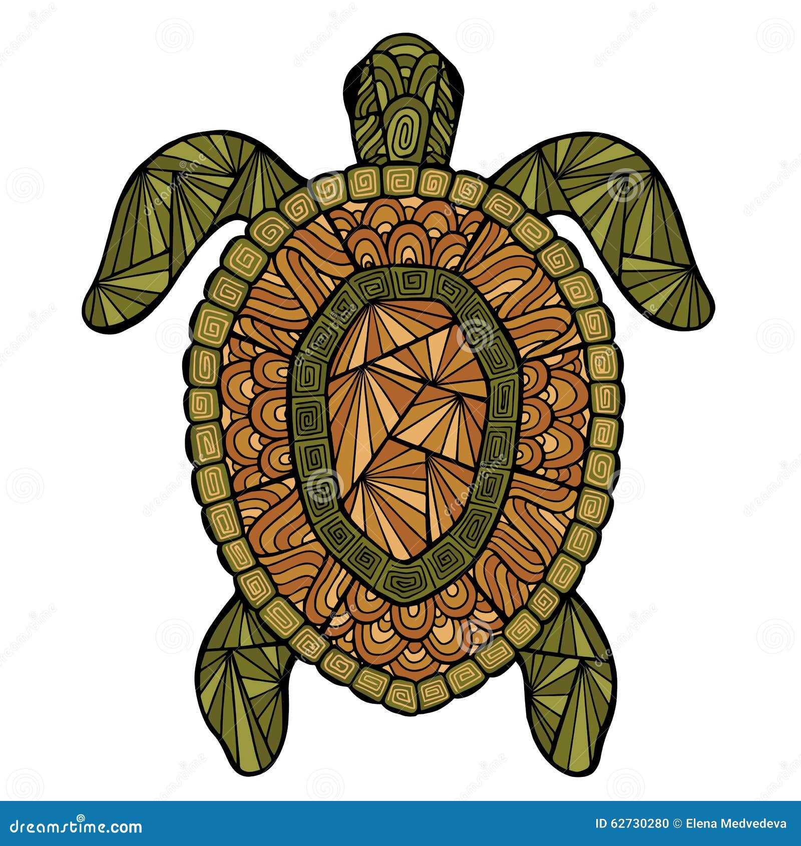 Stylized Turtle Style Zentangle Stock Vector - Illustration of life ...