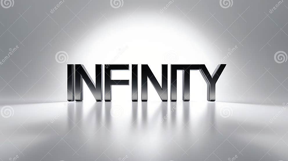 Stylized Typography Spelling Infinity with Reflective Surface and ...