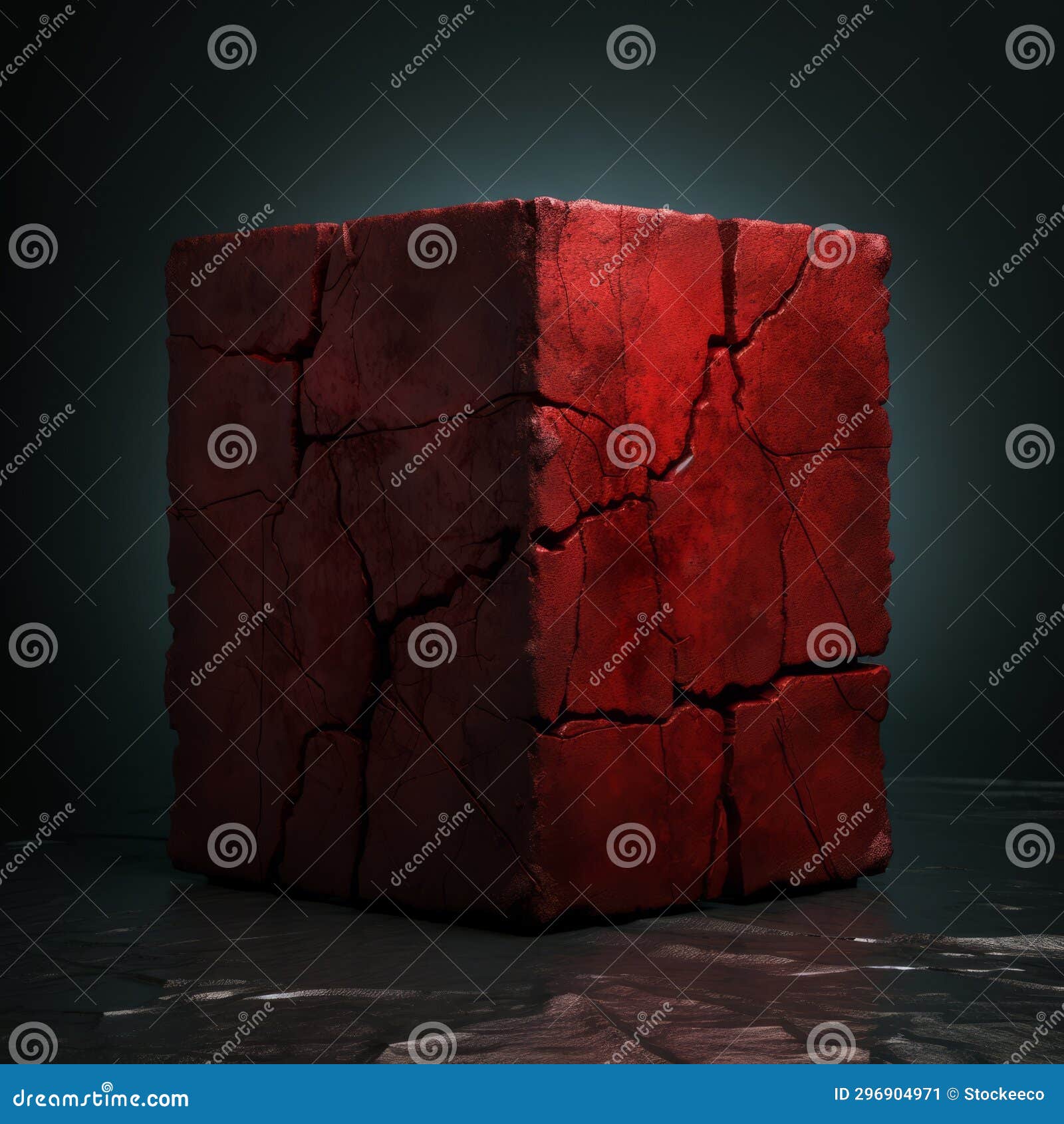 Stylized Unreal Engine 5 Red Box with Cracks - Mannerism Image Stock ...