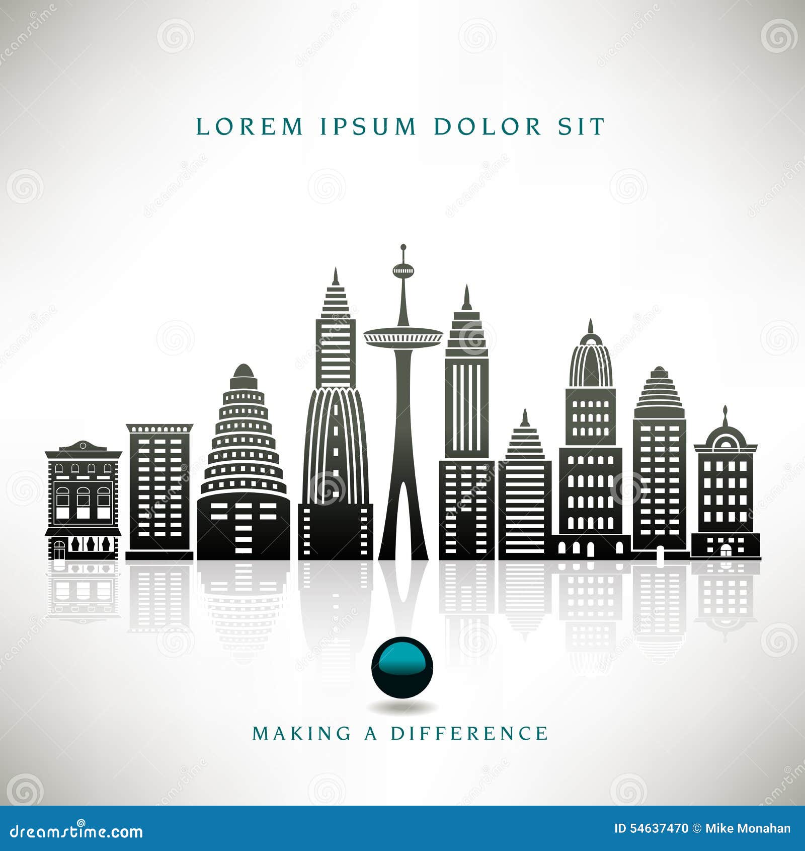 A Stylized Urban Cityscape stock vector. Illustration of agency - 54637470