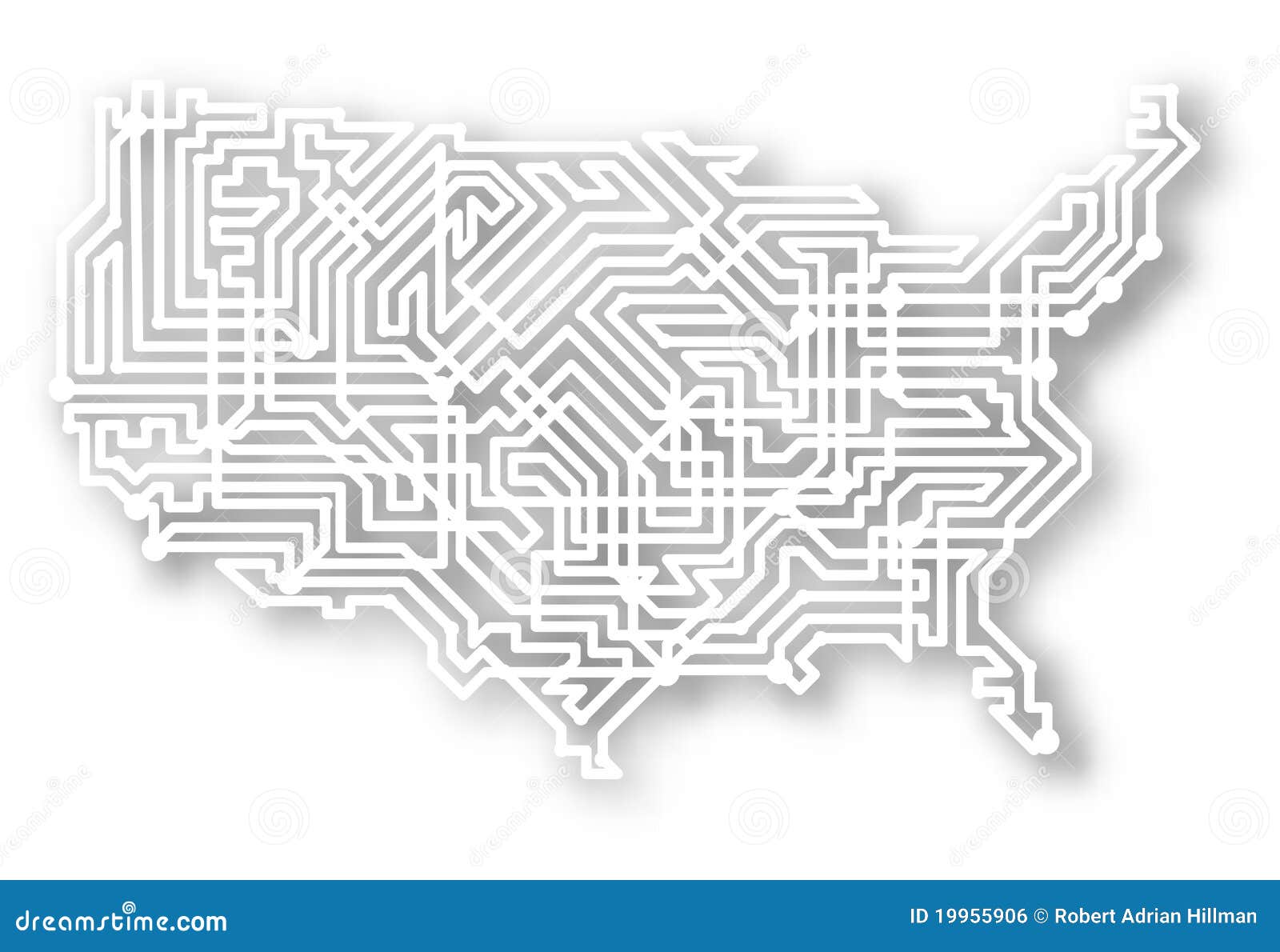 Stylized USA map stock vector. Illustration of lines - 19955906