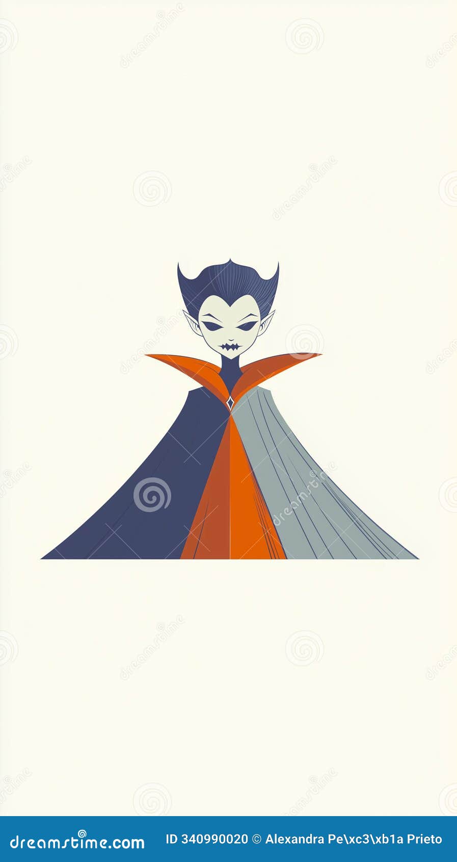 Stylish Vampire with Elaborate Cape and Sharp Features Stock ...