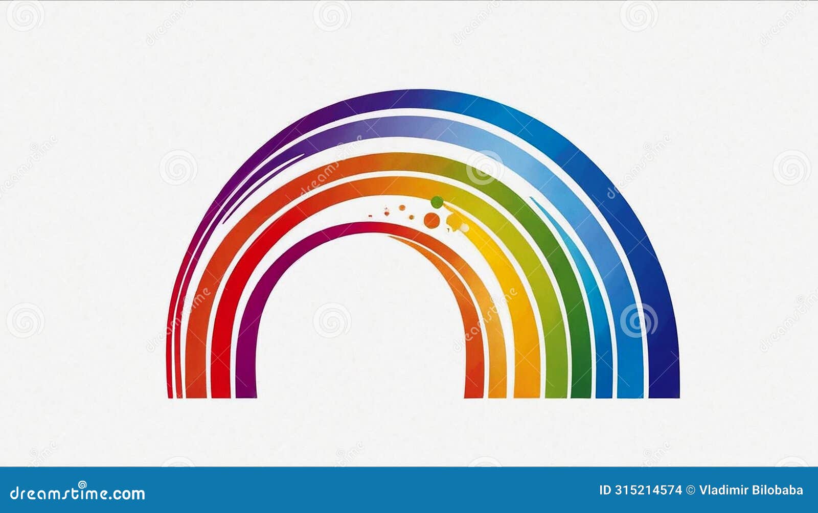 Stylized Vector Cartoon Style Image of a Rainbow Stock Illustration ...