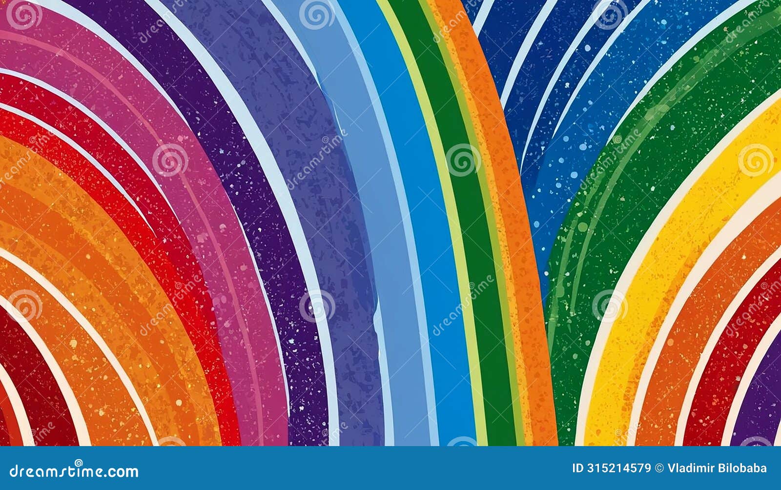Stylized Vector Cartoon Style Image of a Rainbow Stock Illustration ...