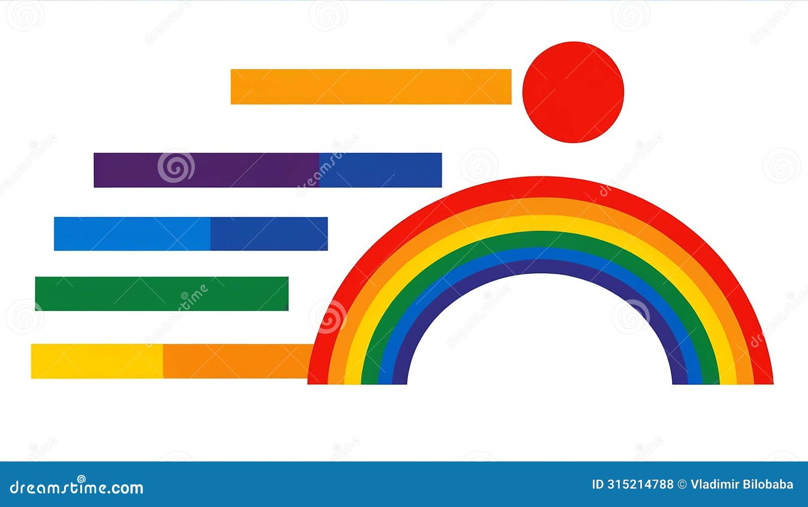 Stylized Vector Cartoon Style Image of a Rainbow Stock Illustration ...