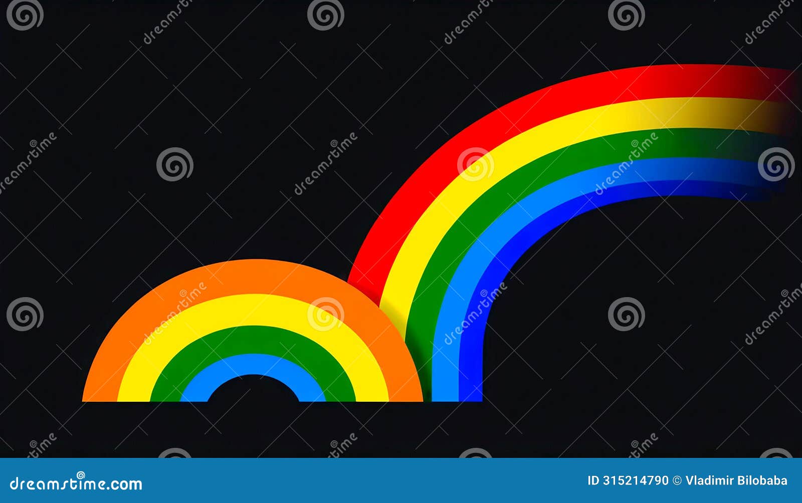 Stylized Vector Cartoon Style Image of a Rainbow Stock Illustration ...