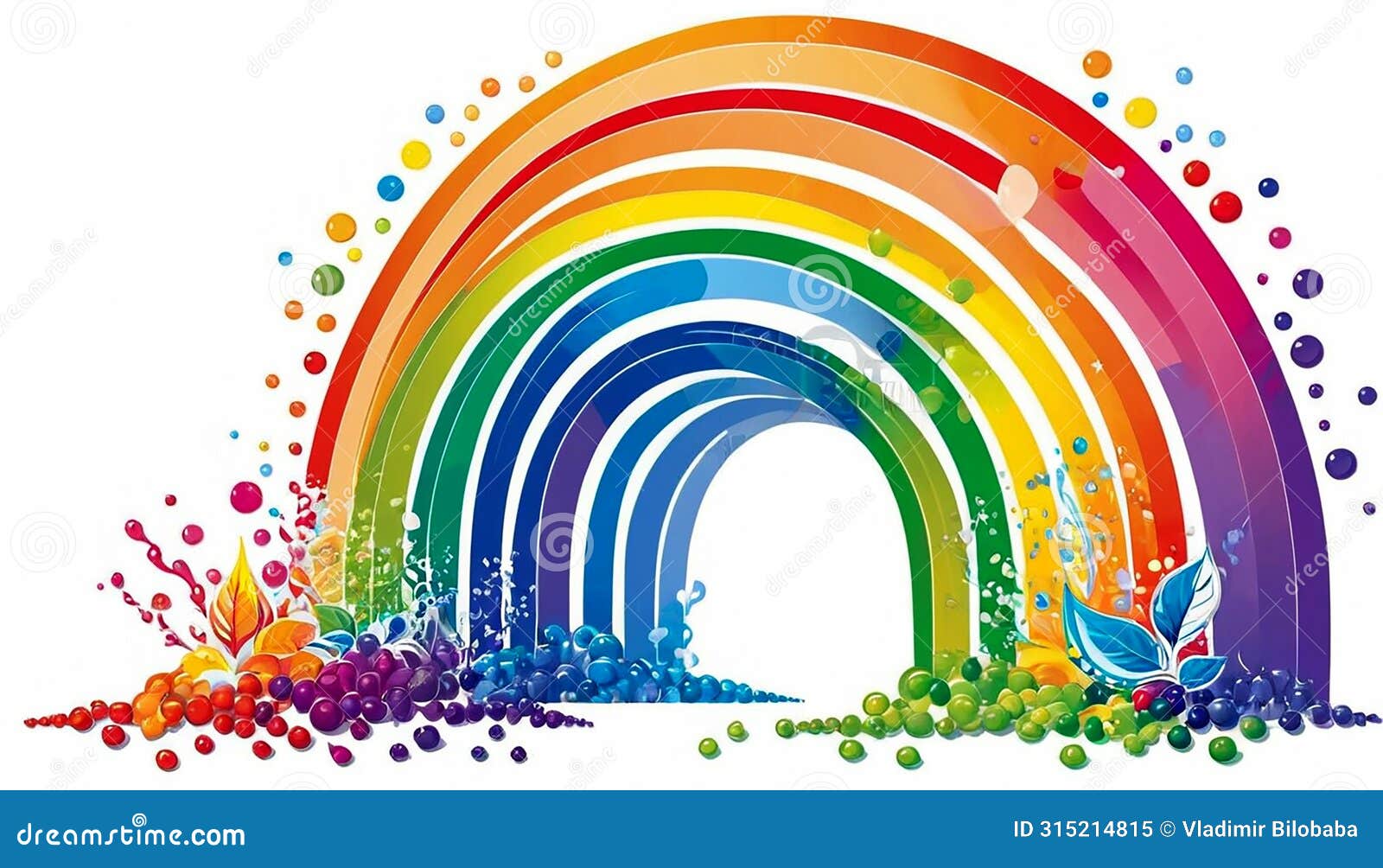Stylized Vector Cartoon Style Image of a Rainbow Stock Illustration ...