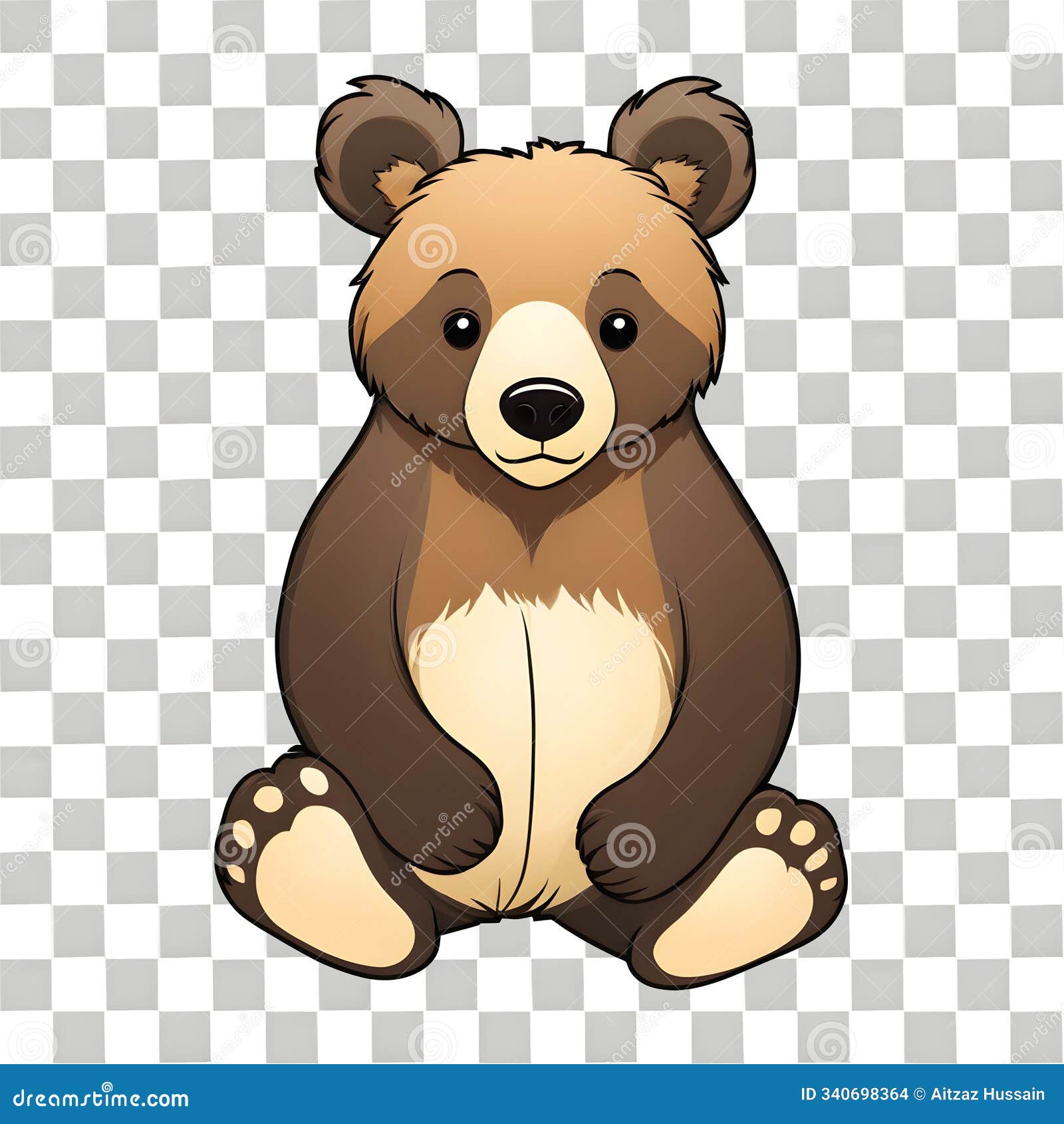 Peaceful Sitting Bear Vector Clip Art with Earthy Tones Stock ...