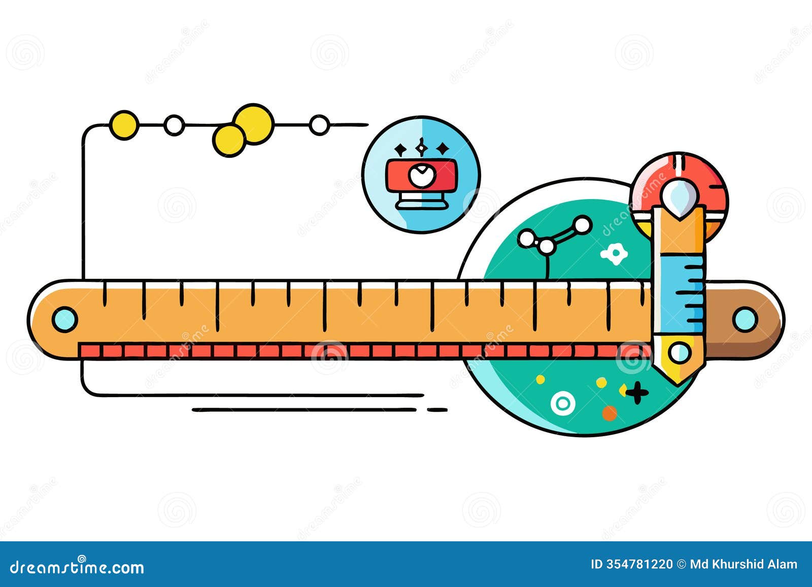 Stylized Vector Drawing of Advanced Measurement and Analytics Tools ...