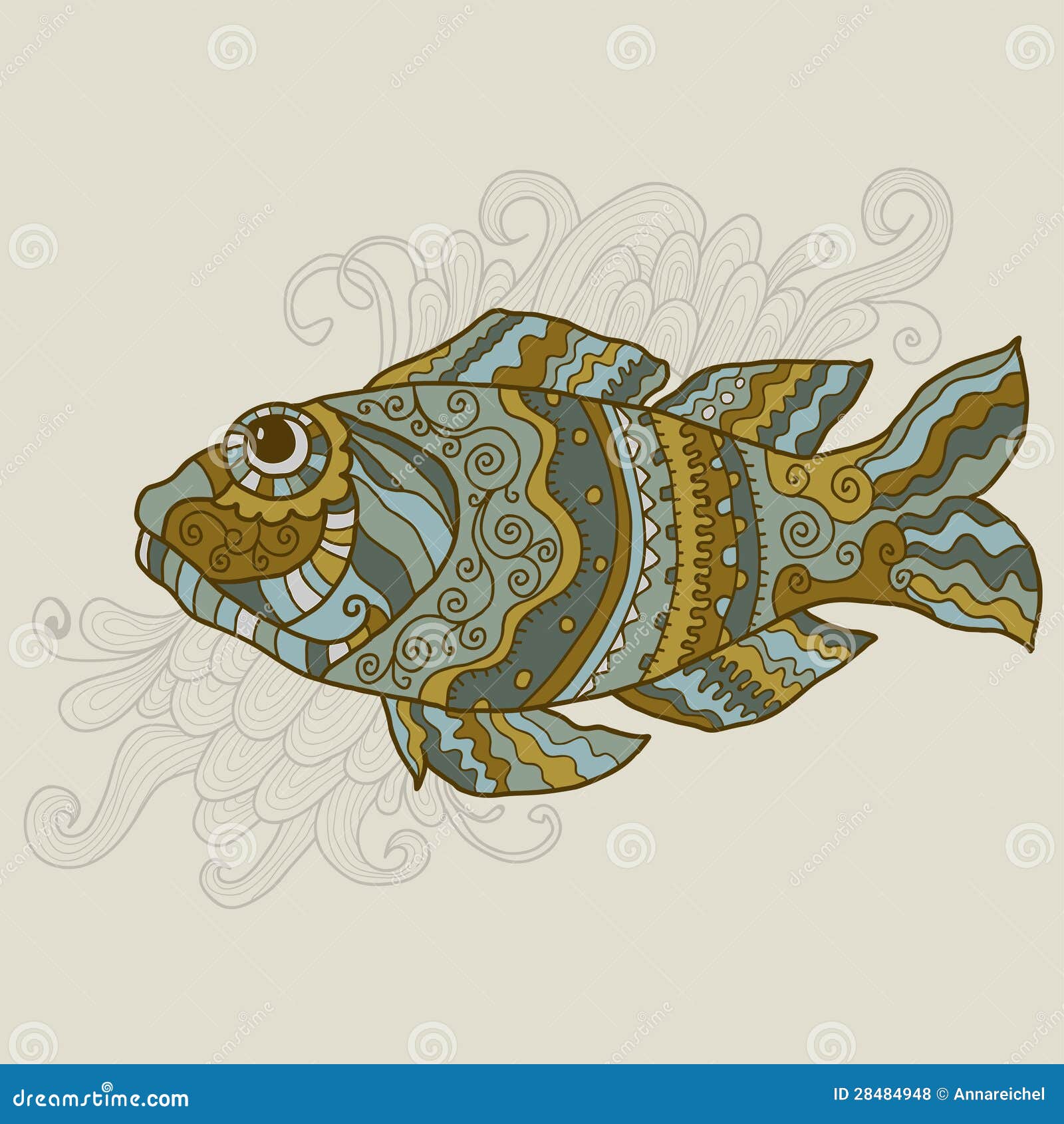 Stylized vector fish stock illustration. Illustration of background ...