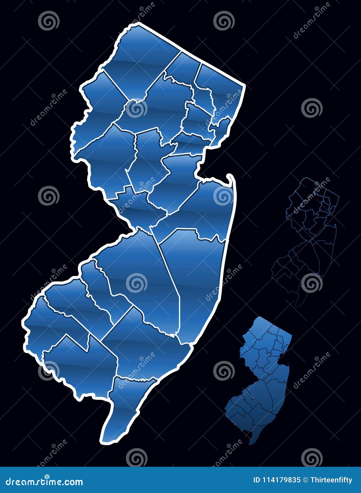 New Jersey State and County Map Vector Illustration Stock Vector ...